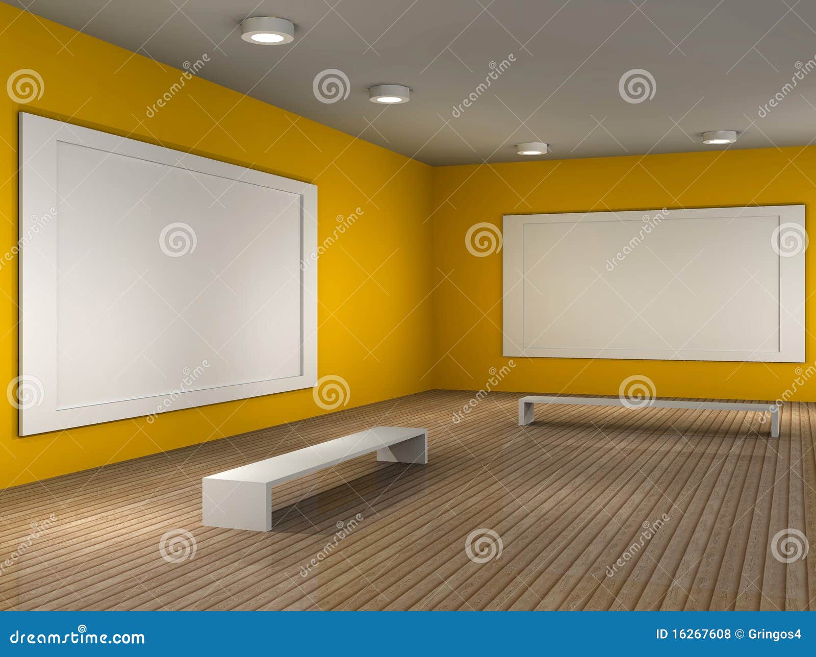 A Empty Museum Room with Frame for Picture Stock Illustration ...