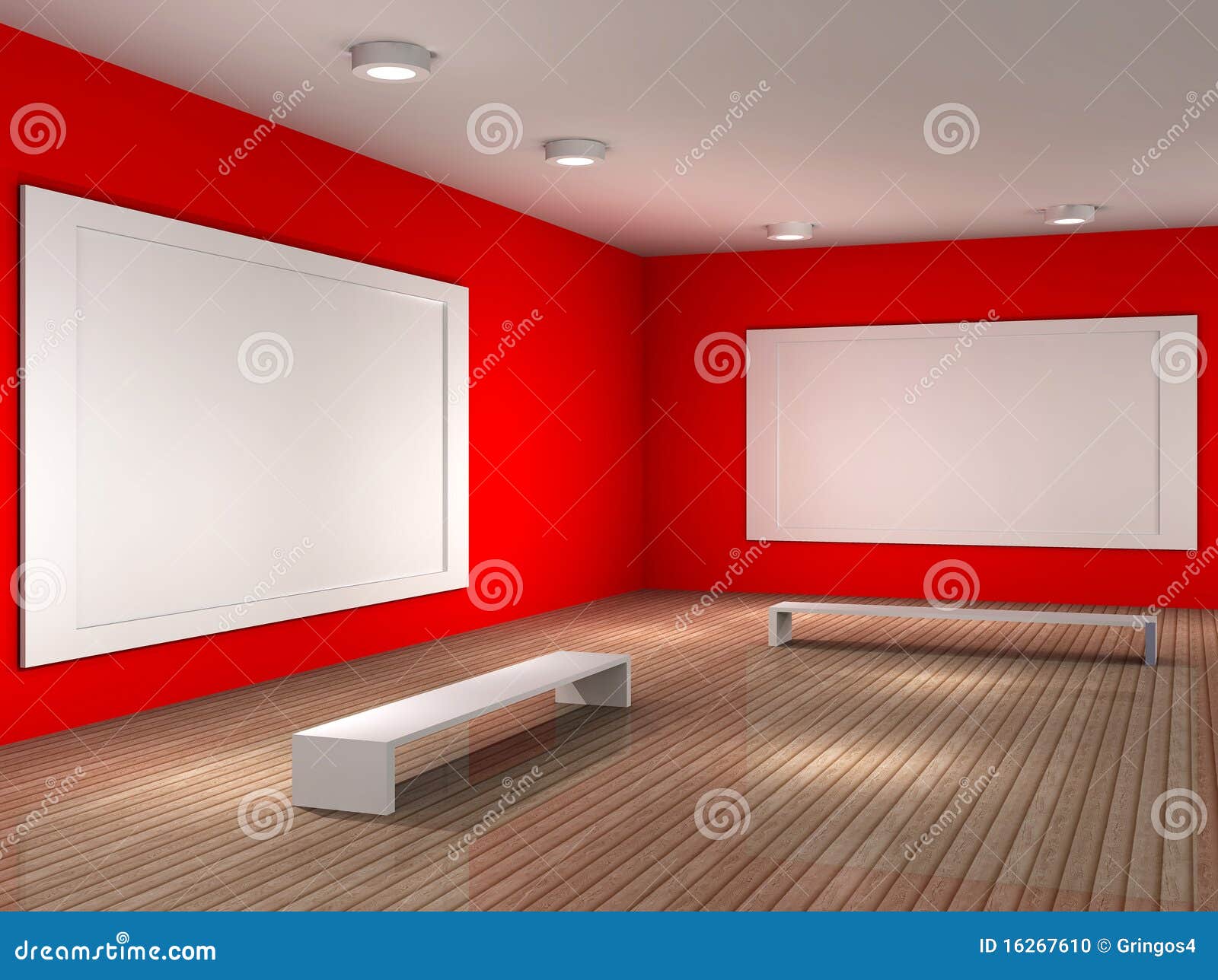 A Empty Museum Room with Frame for Picture Stock Illustration ...