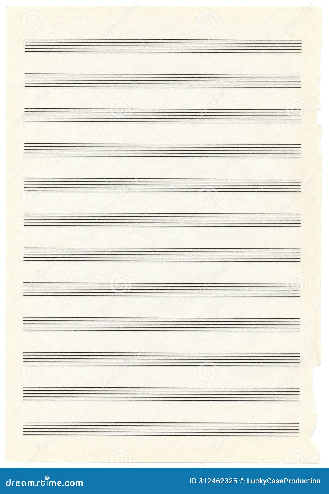 Empty Music Notebook Sheet in a Ruler for Recording Notes. Five-line ...
