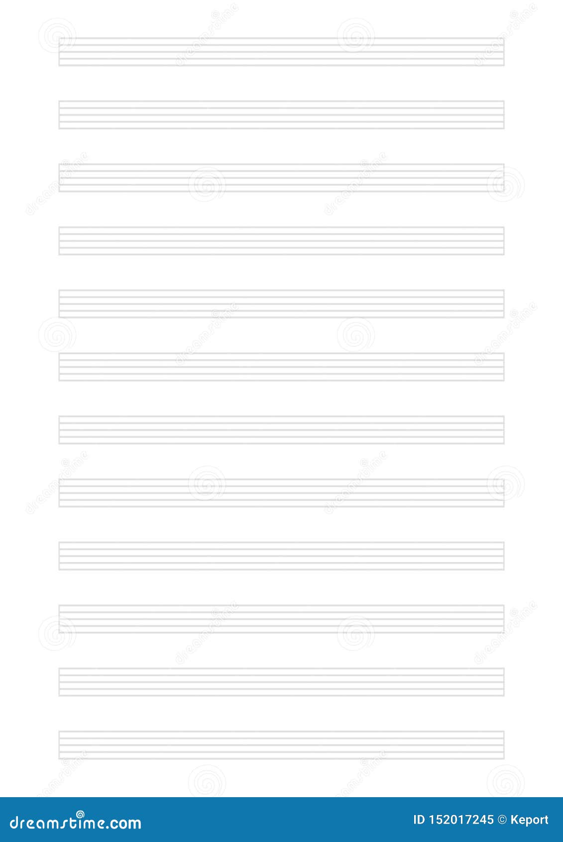 Empty Music Template with 12 X 5 Lines Stock Illustration ...