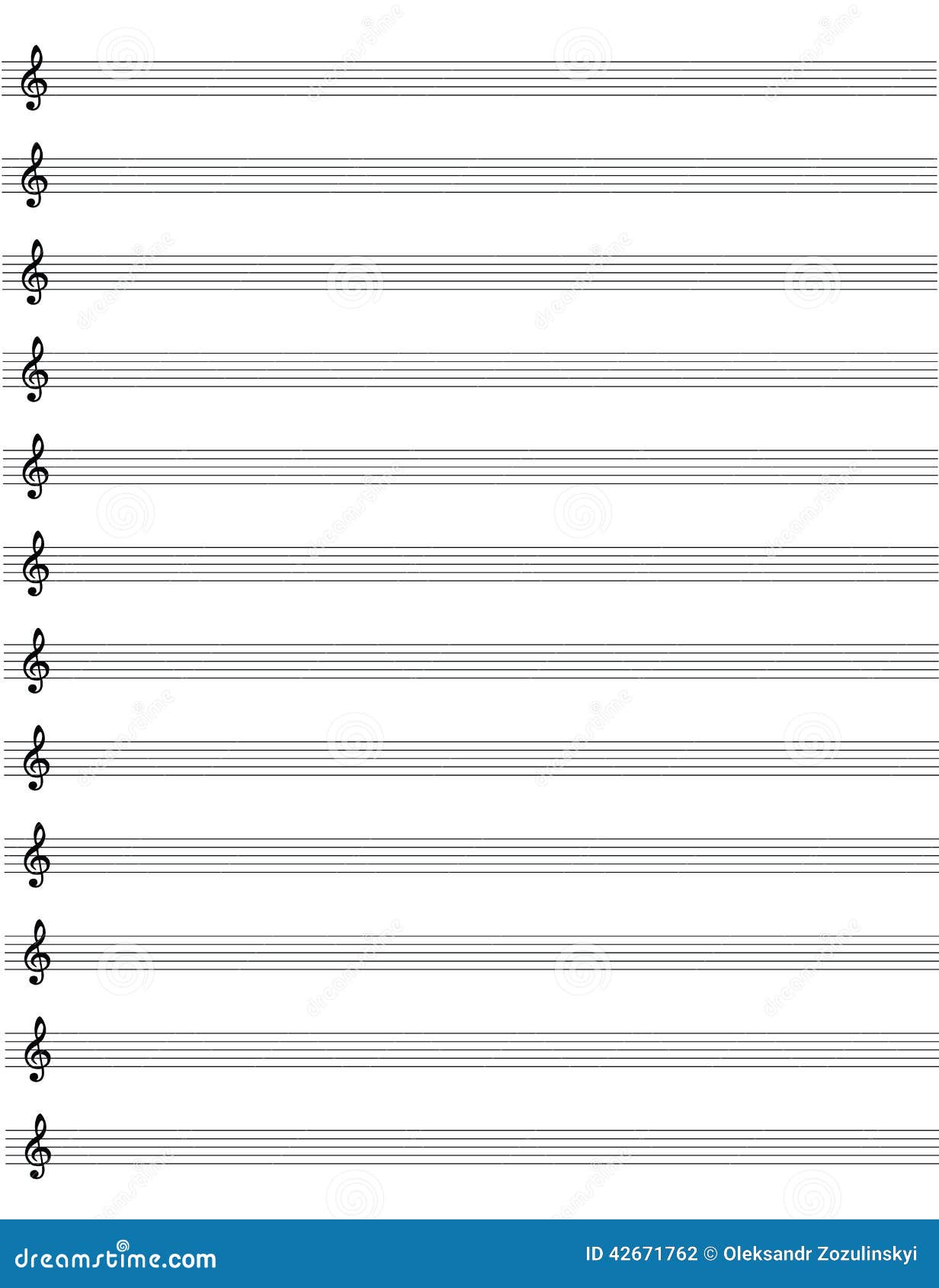 Empty Musical Musical Notebook. Raster Stock Illustration ...