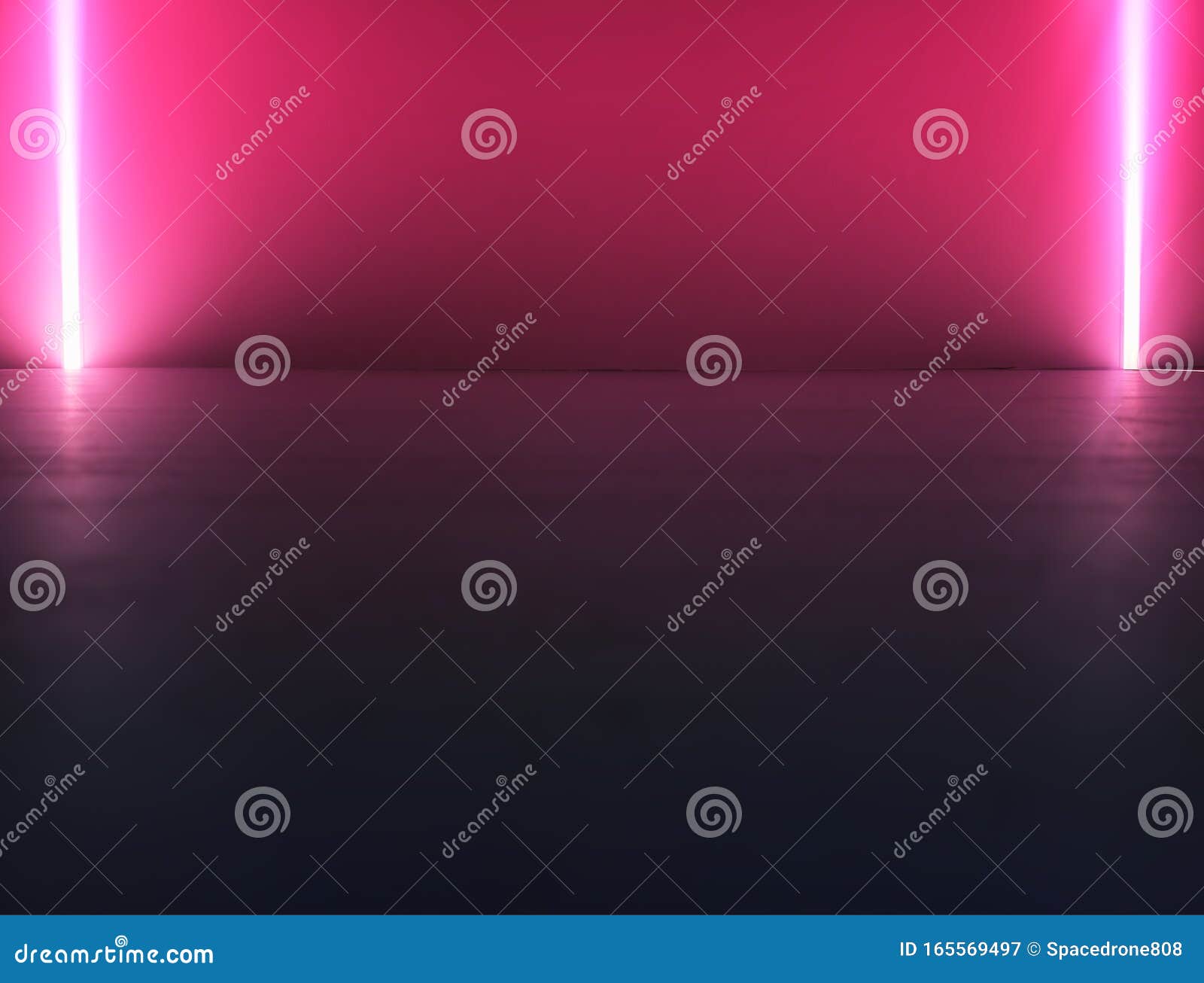 Empty Neon Pink Room Background Stock Image - Image of glow ...
