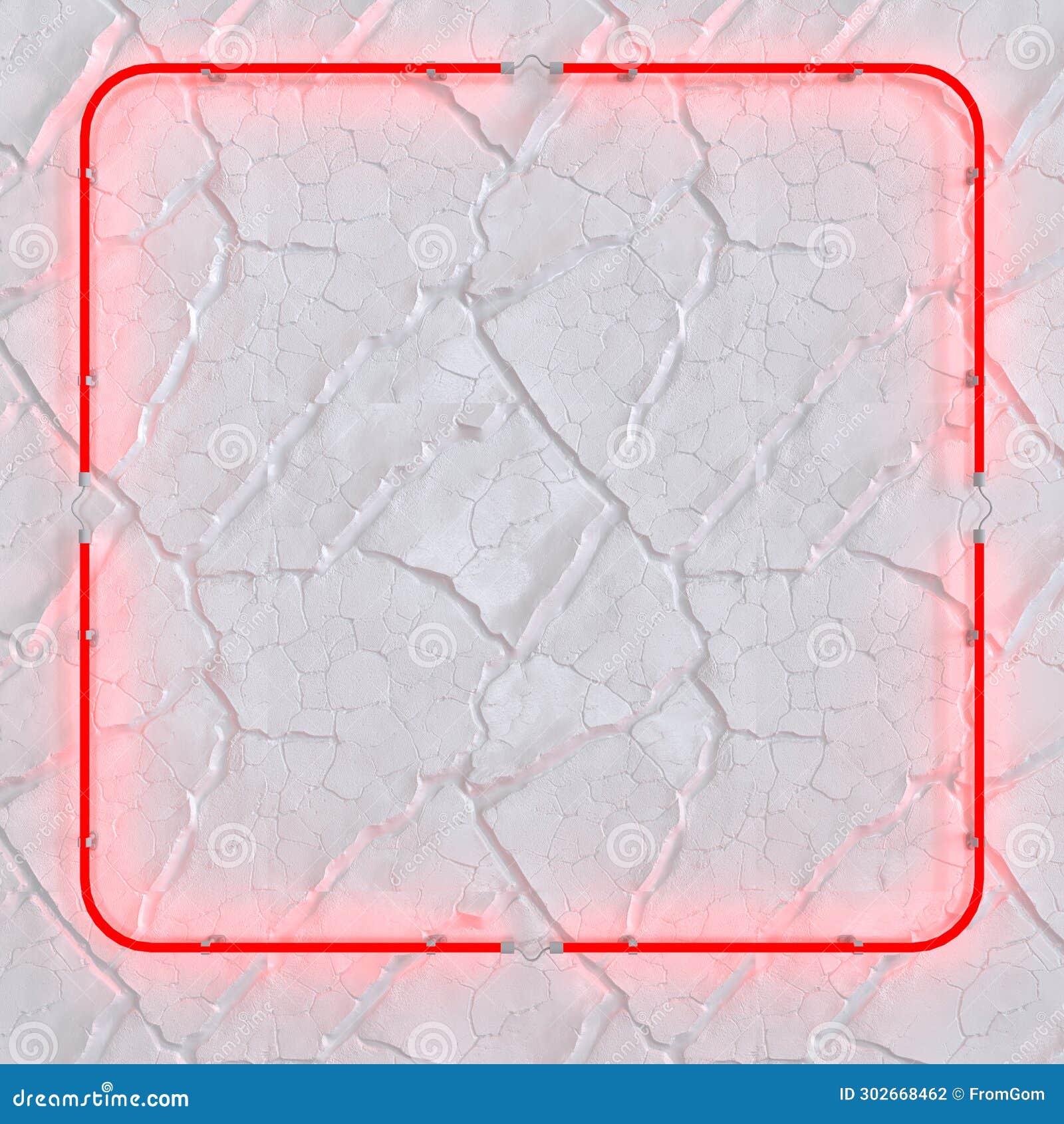 Empty Neon Sign with Illumination on Wall. 3d Illustration Stock ...