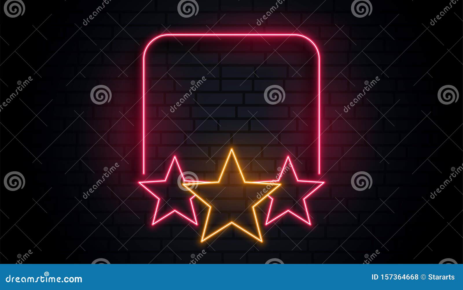 Empty Neon Star Frame with Text Space Stock Vector - Illustration of ...