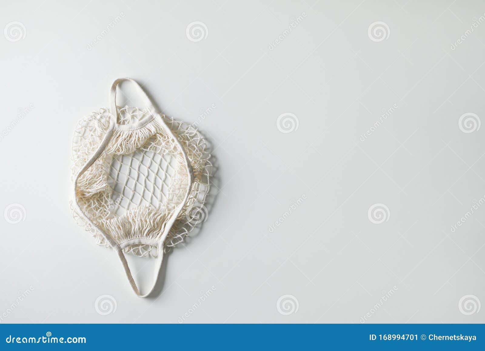 Empty Net Bag on White Background. Space for Text Stock Image - Image ...