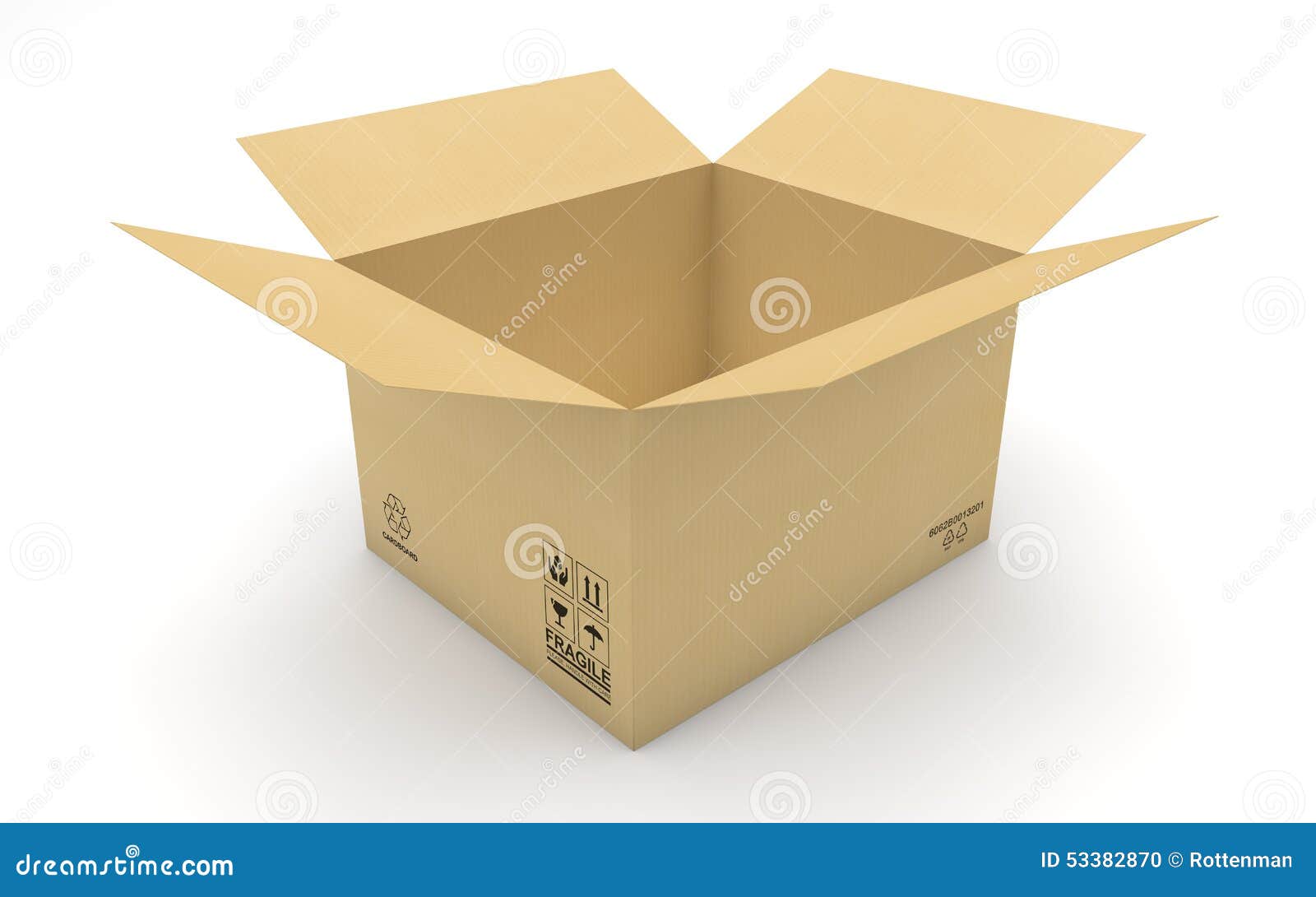 Empty new cardboard box stock illustration. Illustration of close ...