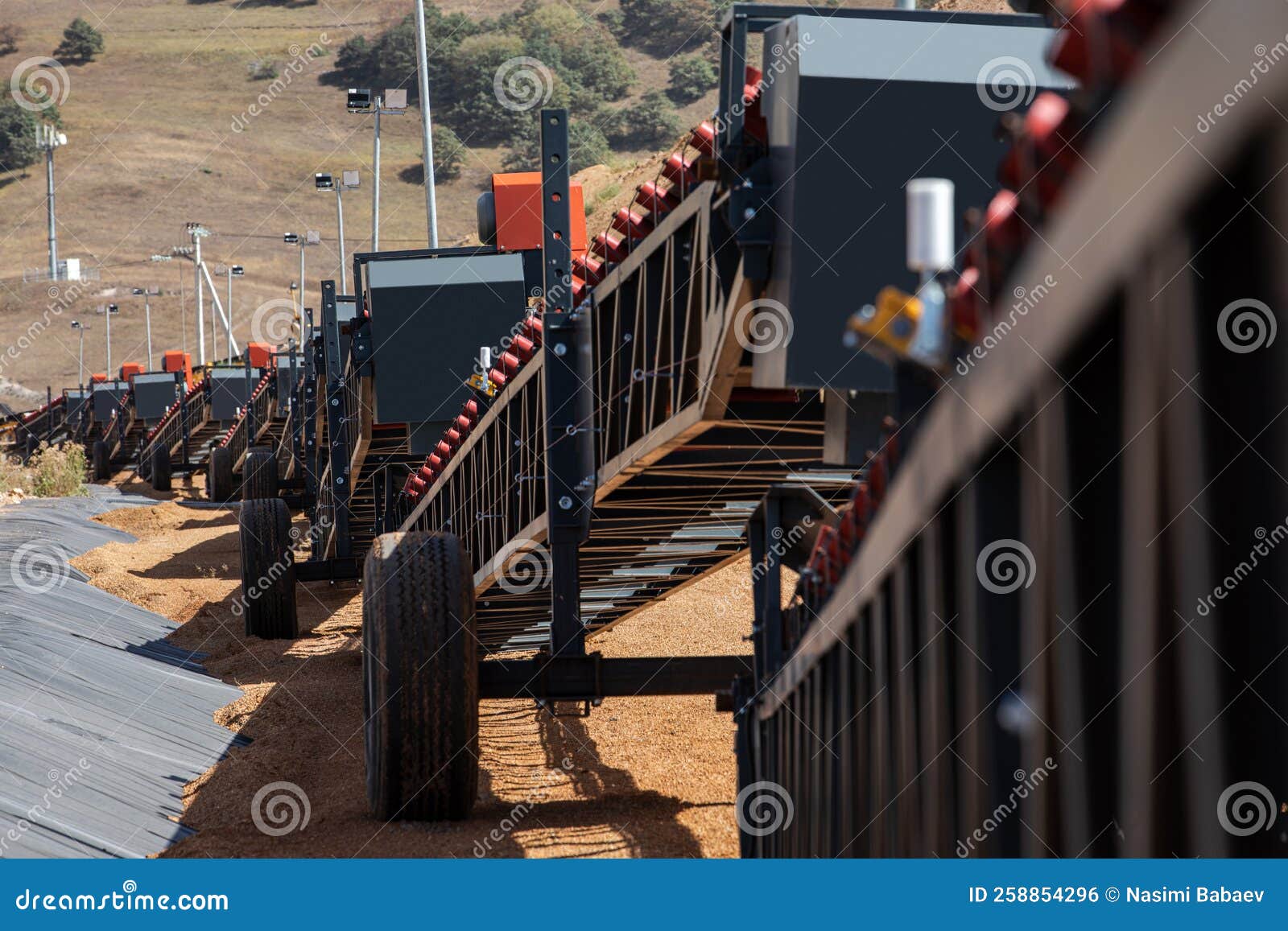 Empty Conveyor Belt Sits at a Mining Area Stock Photo - Image of ...