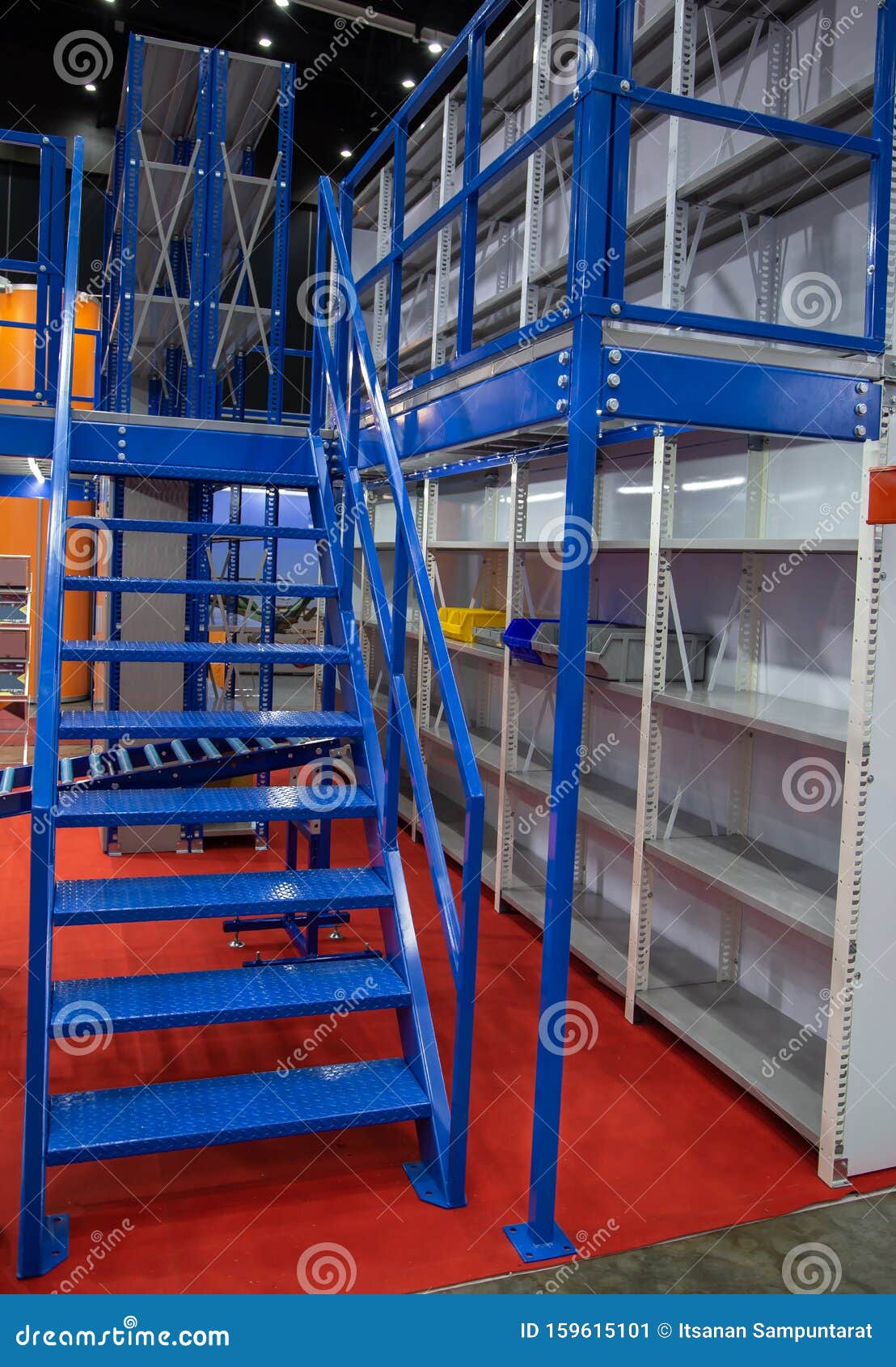 Racks in warehouse stock image. Image of cargo, shipping - 159615101