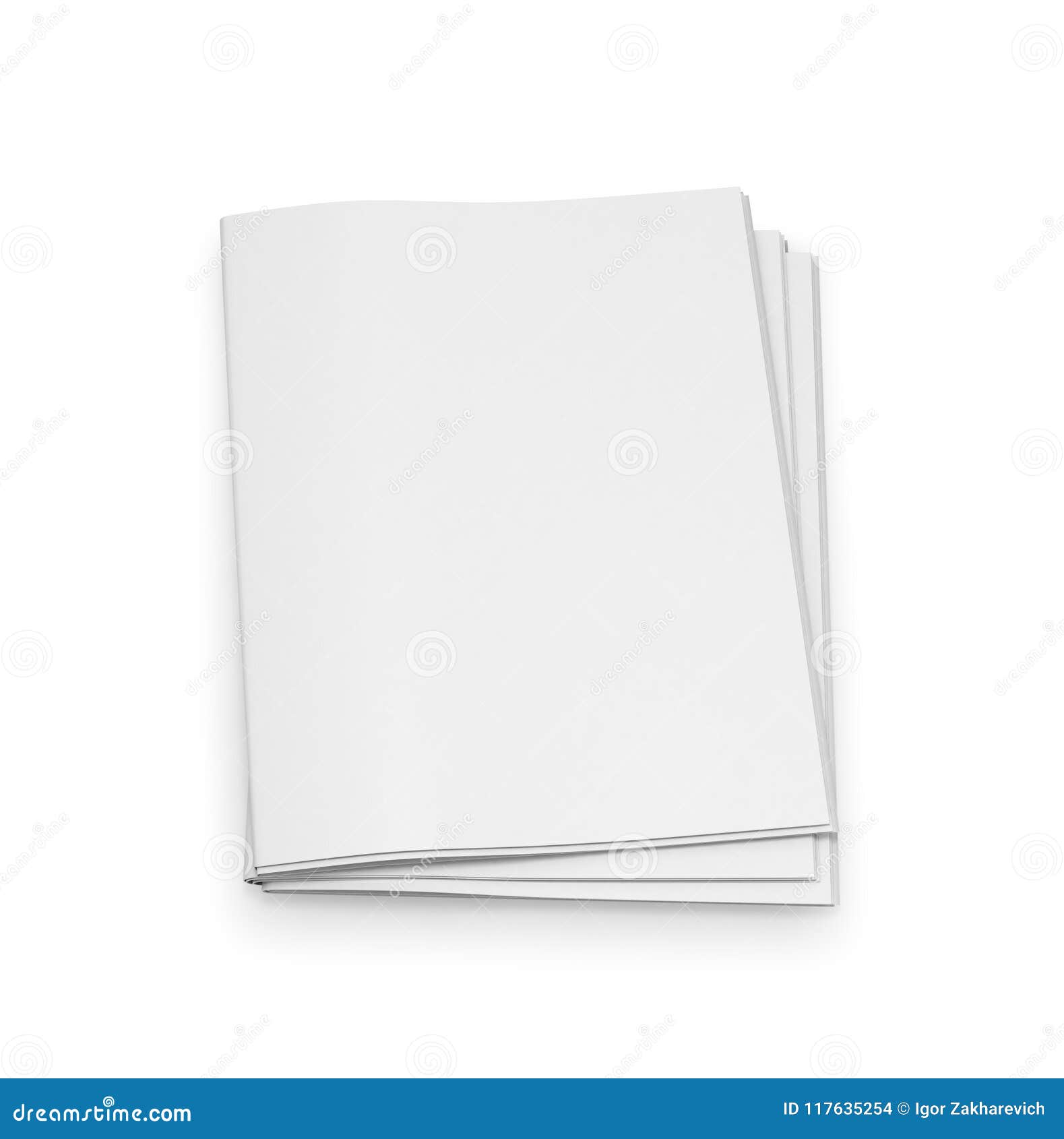 Empty Newspaper Template on White Background. Stock Illustration ...