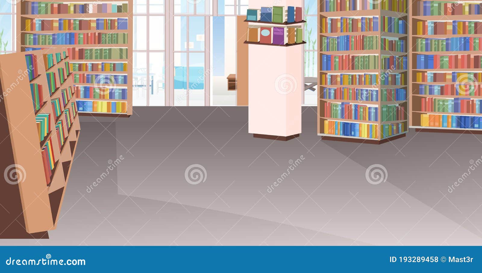 Empty No People Library Interior Stock Vector - Illustration of classic ...