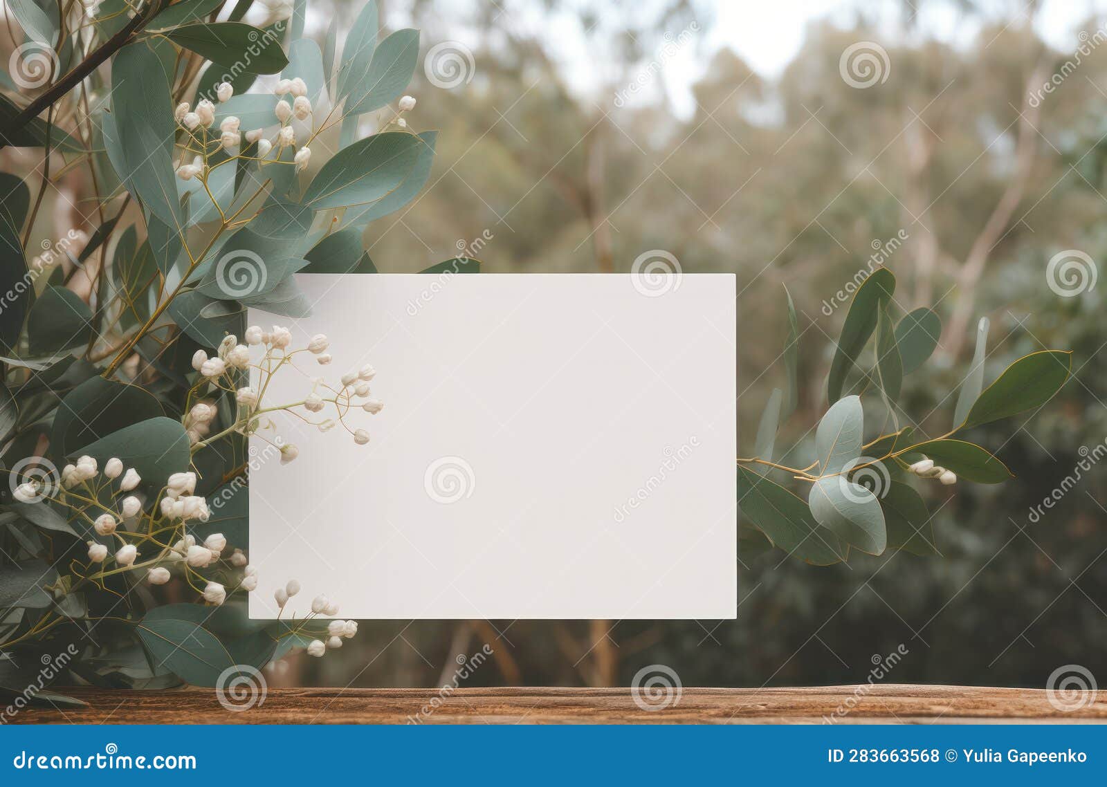 Empty Note Card Natural Background. Illustration AI Generative Stock ...