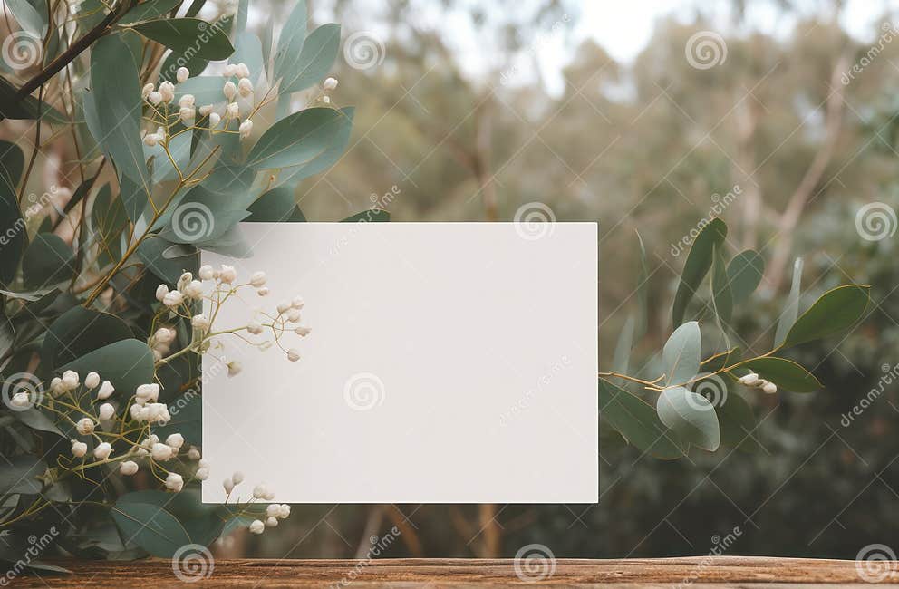 Empty Note Card Natural Background. Illustration AI Generative Stock ...