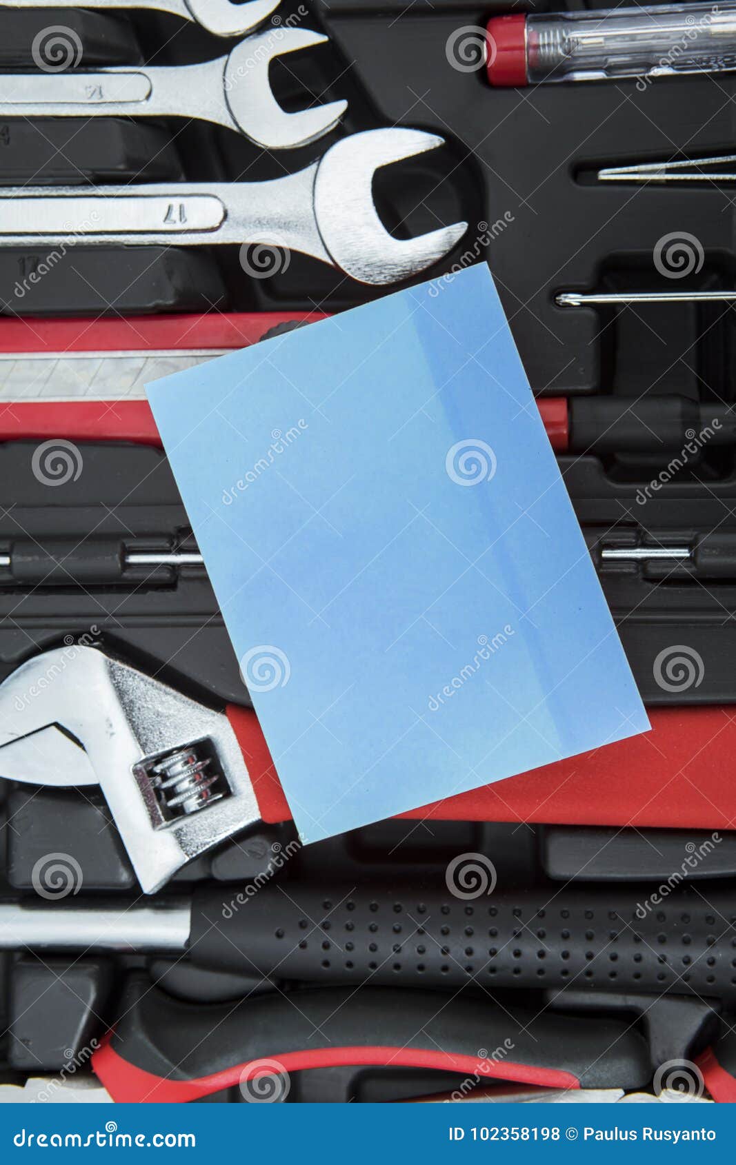 Empty Note with Instruments on the Toolbox Stock Photo - Image of ...