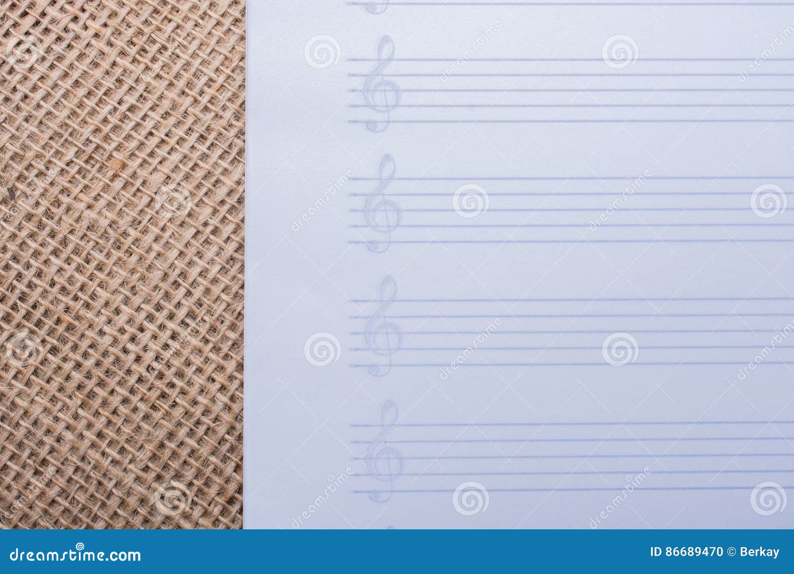 An Empty Note Paper for Musical Notes Stock Photo - Image of page ...