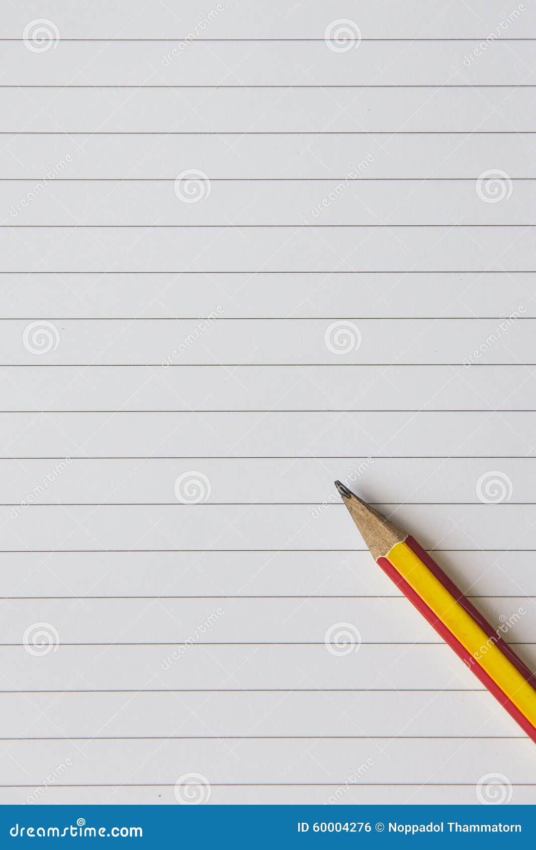 Empty Note Paper and Pencil Stock Photo - Image of journal, book: 60004276