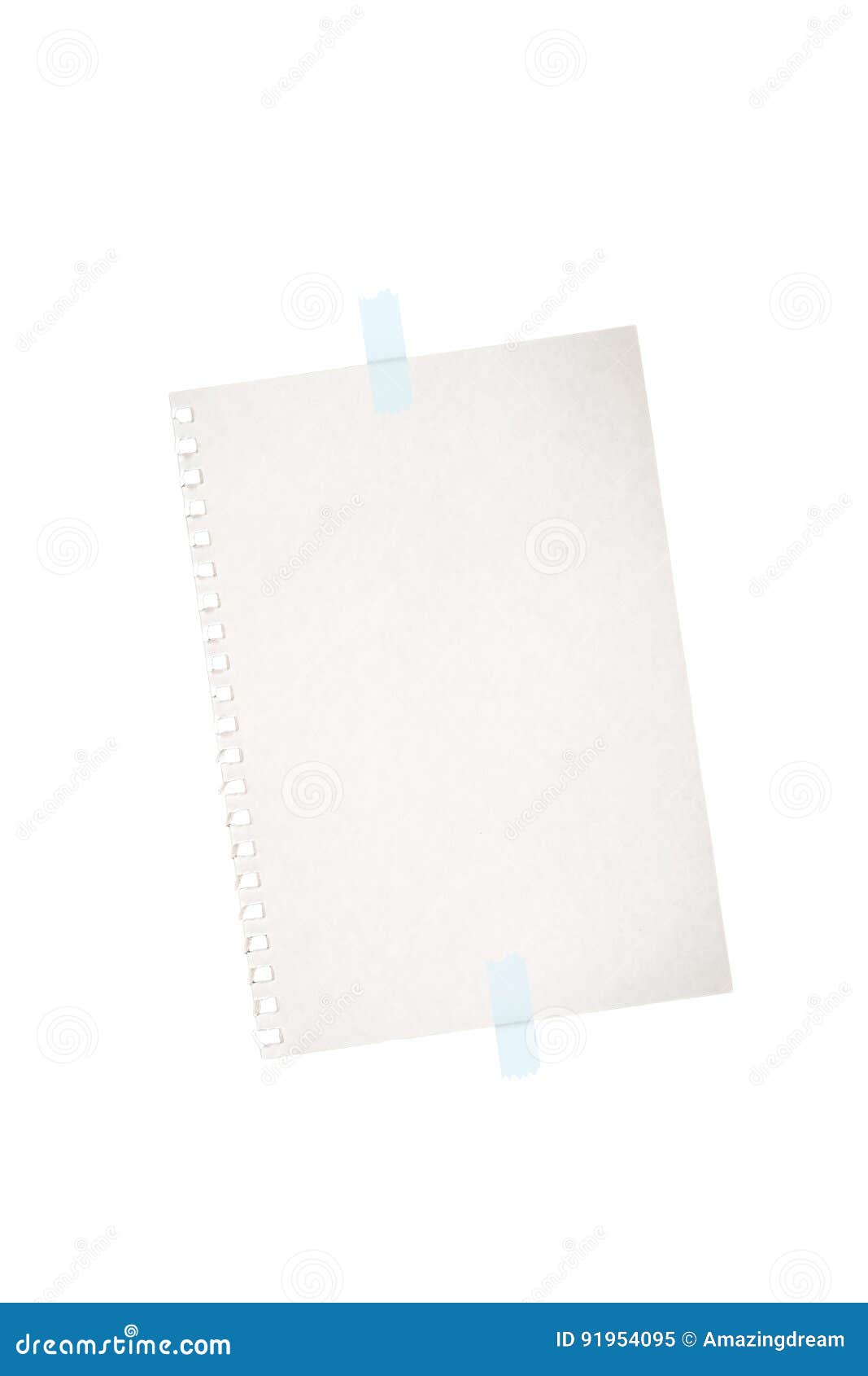 Empty Note Paper Sheet on White Background Stock Illustration ...