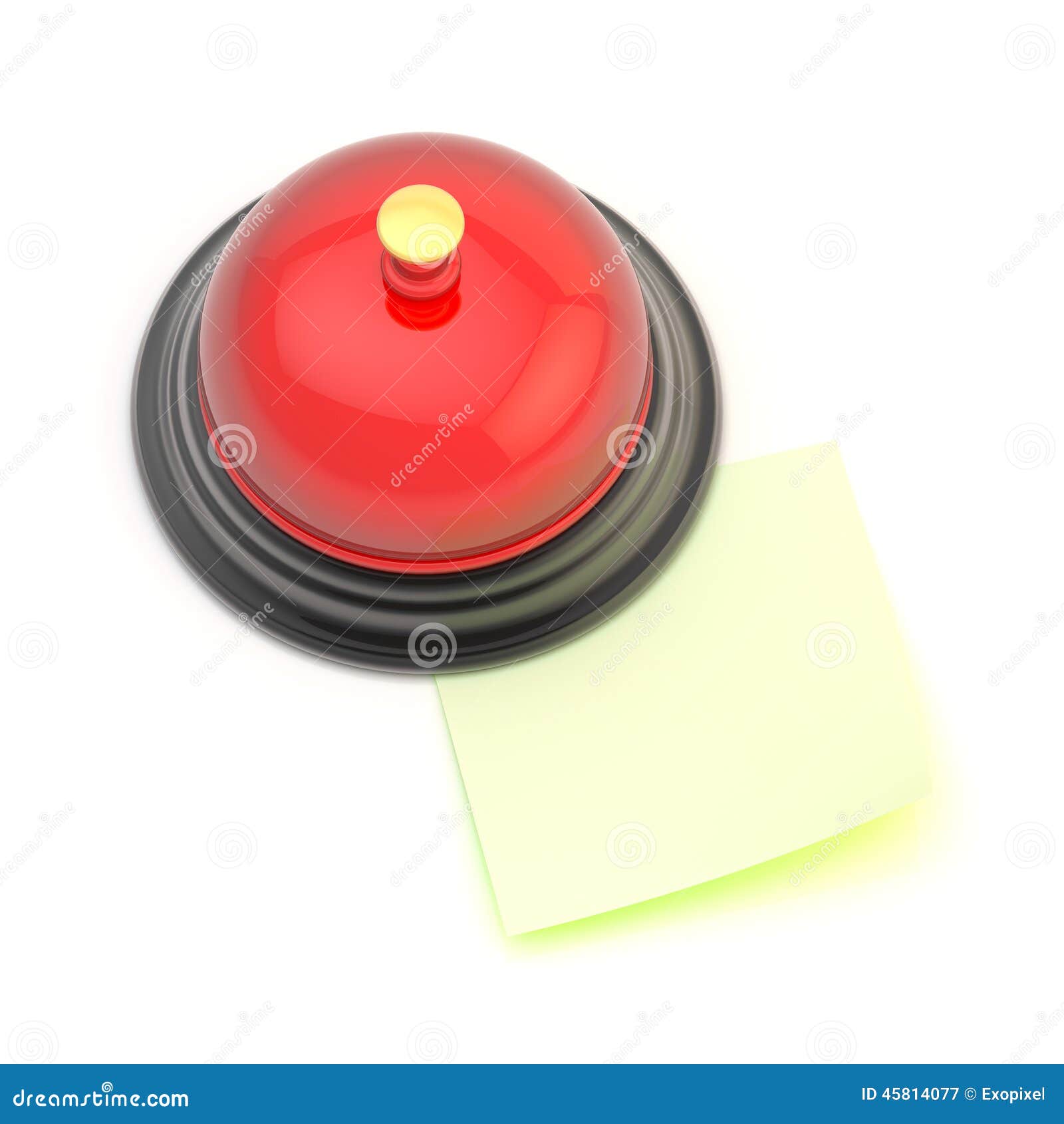 Empty Note Under Reception Bell Stock Illustration - Illustration of ...