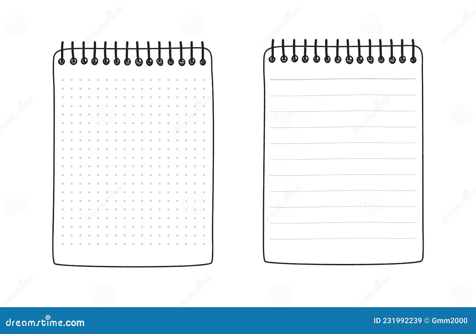Empty Notebook Hand Drawn Art Vector Illustration Stock Vector ...