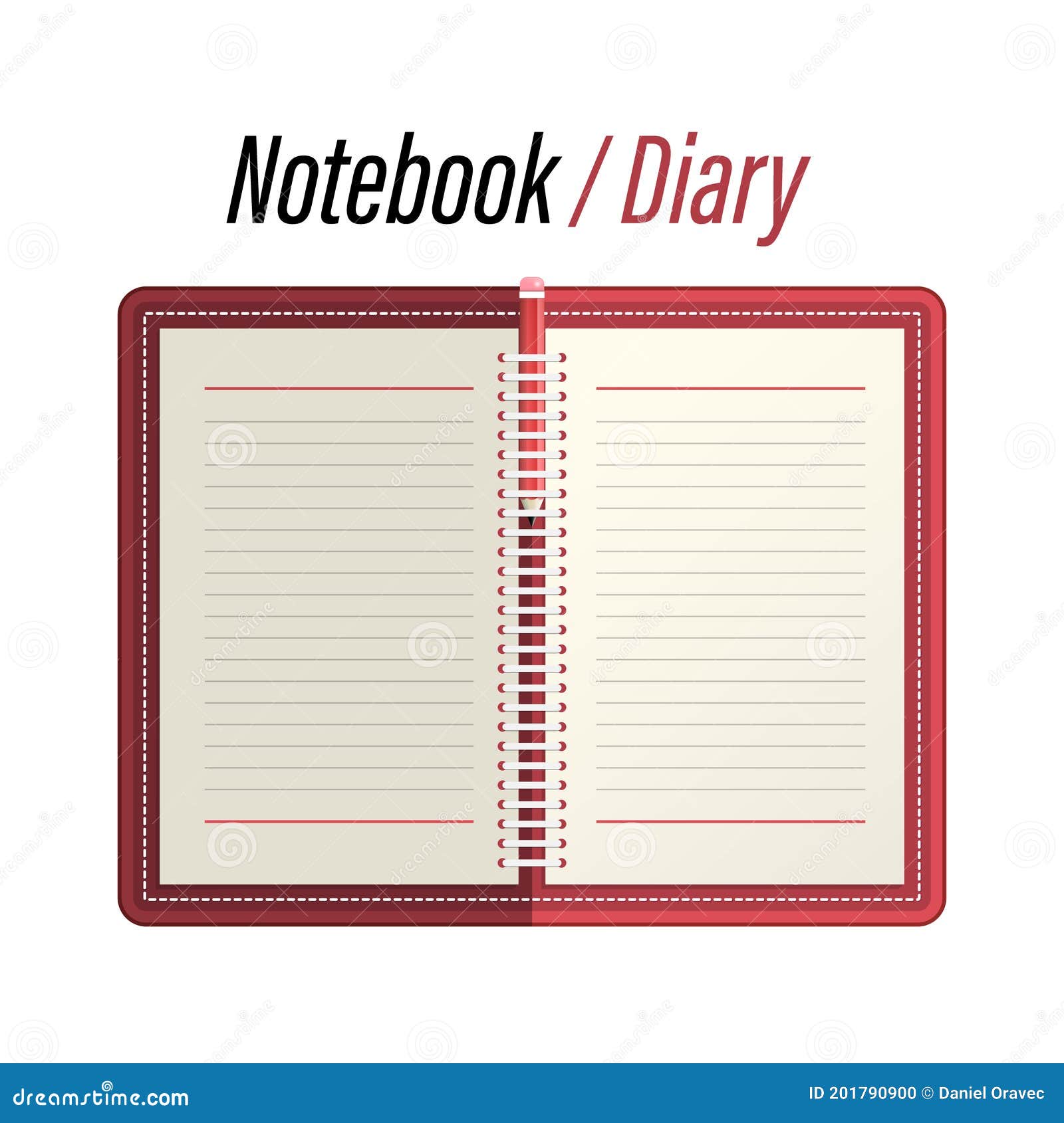 Empty Notebook - Memo - Diary with Lined Papers Stock Vector ...