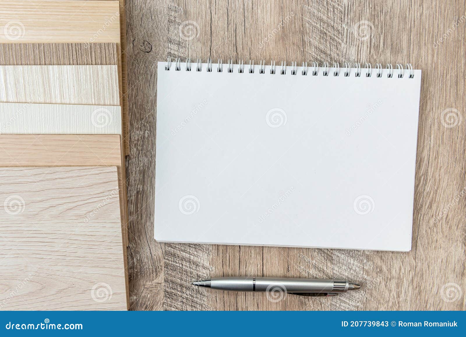Empty Notebook Sheet with Floor Wood Color Catalog for Design. Laminate ...