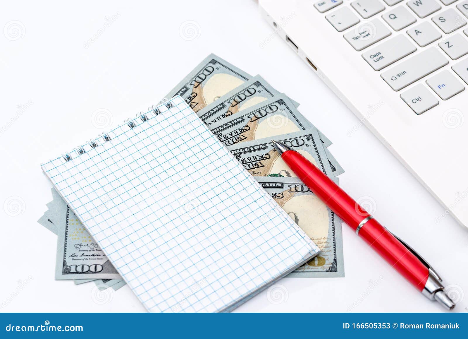 Empty Notepad on Dollar Banknotes with Pen Stock Image - Image of ...
