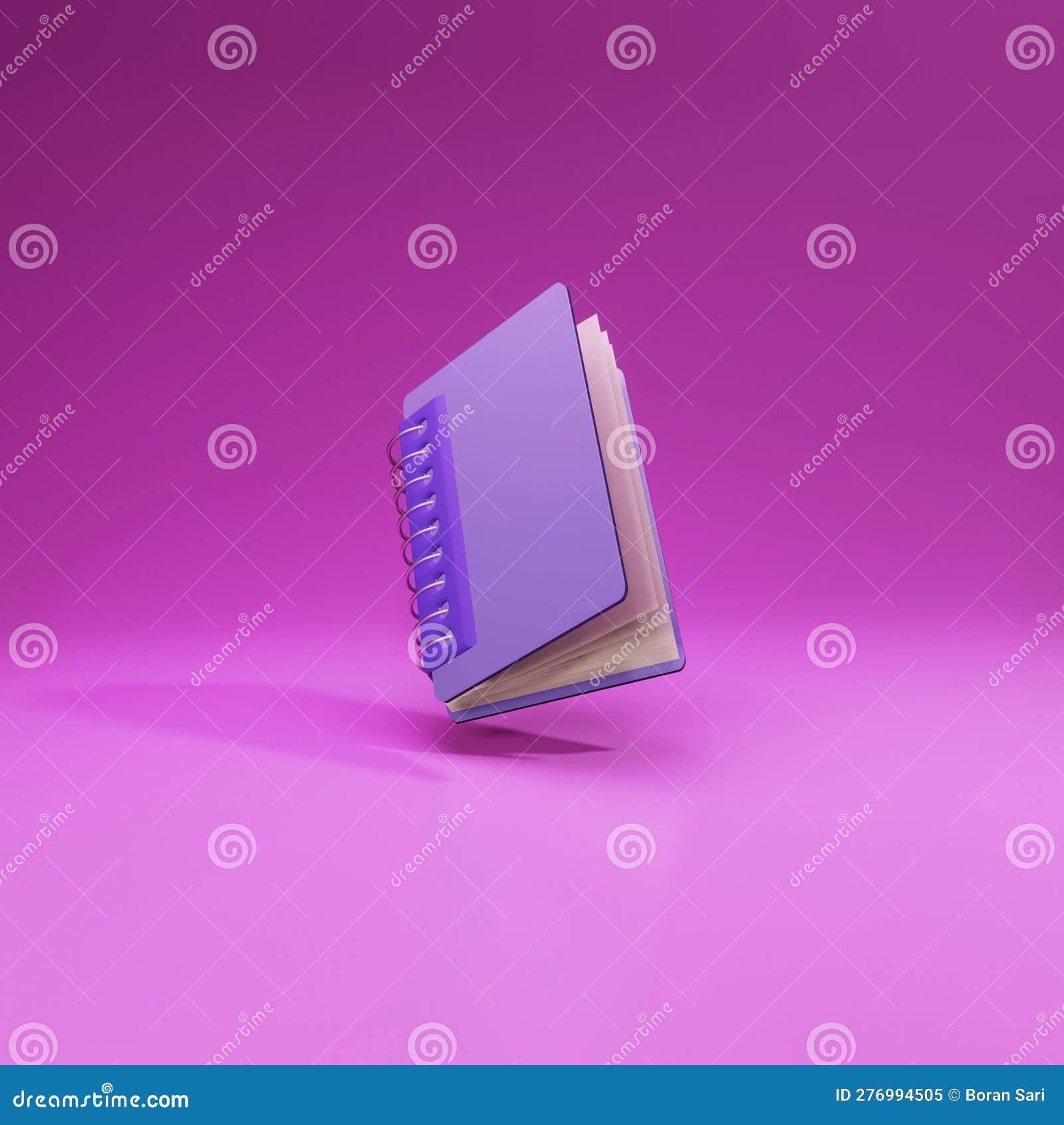 Empty Notepad on Pastel Background Simple 3d Render Illustration Stock ...