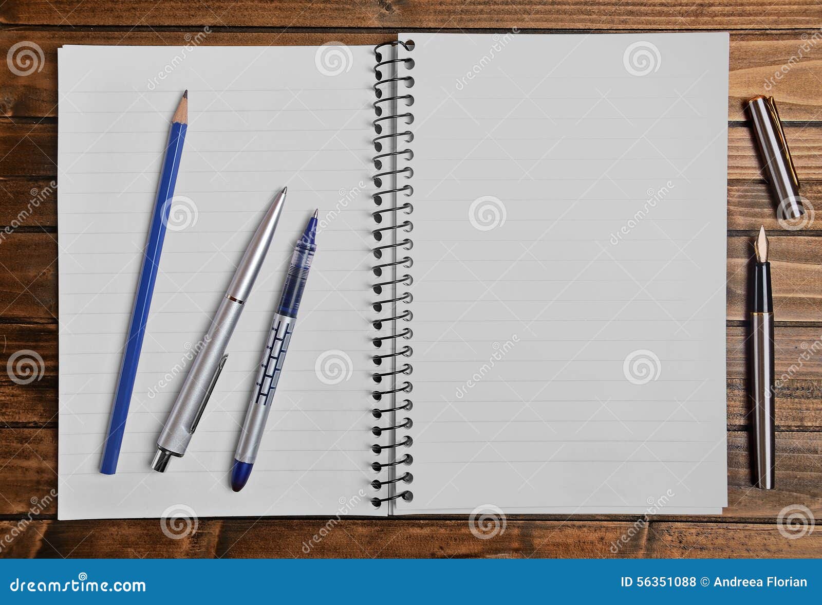 Empty notepad with pen stock photo. Image of message - 56351088