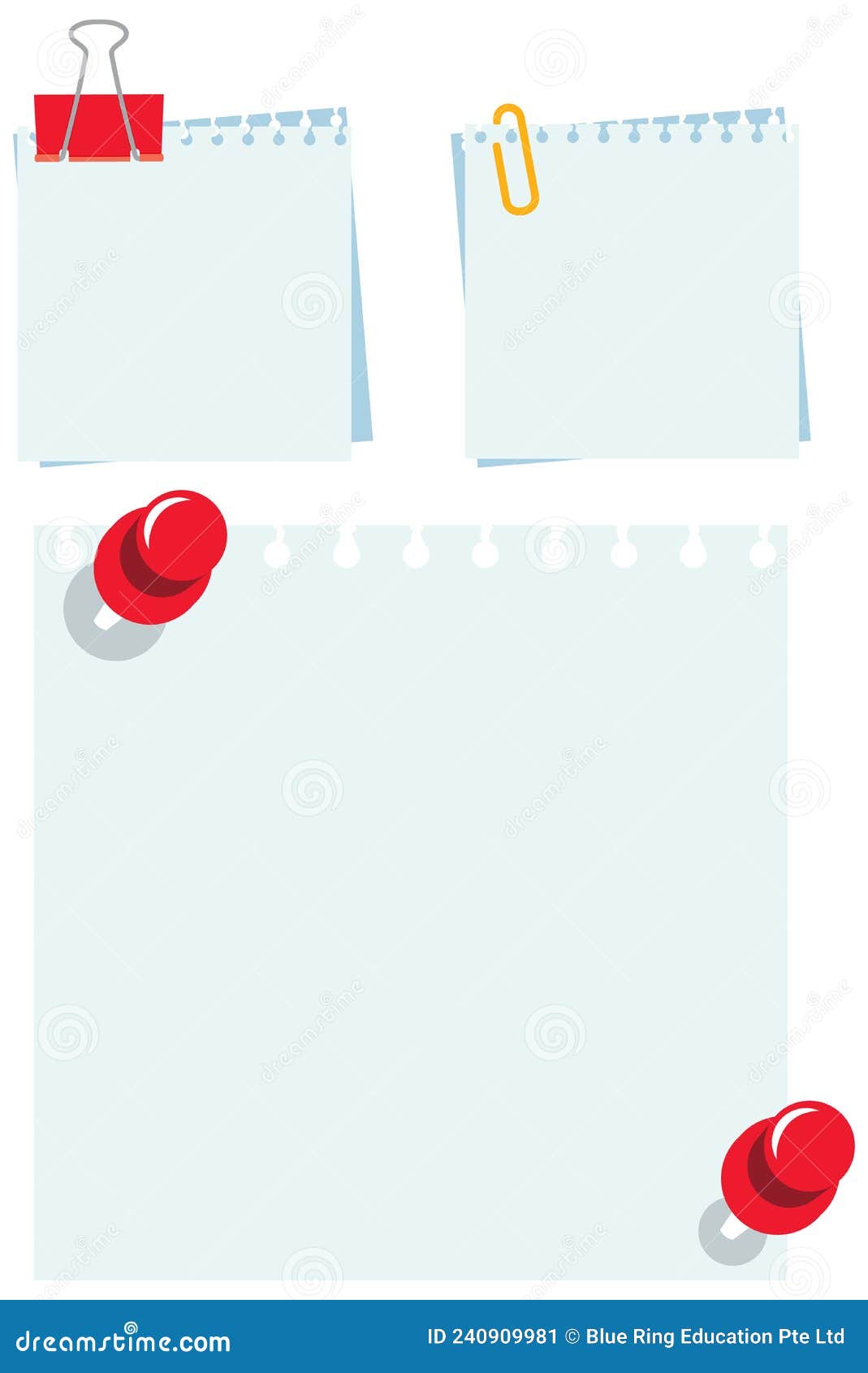 Empty Notes Template on White Background Stock Vector - Illustration of ...