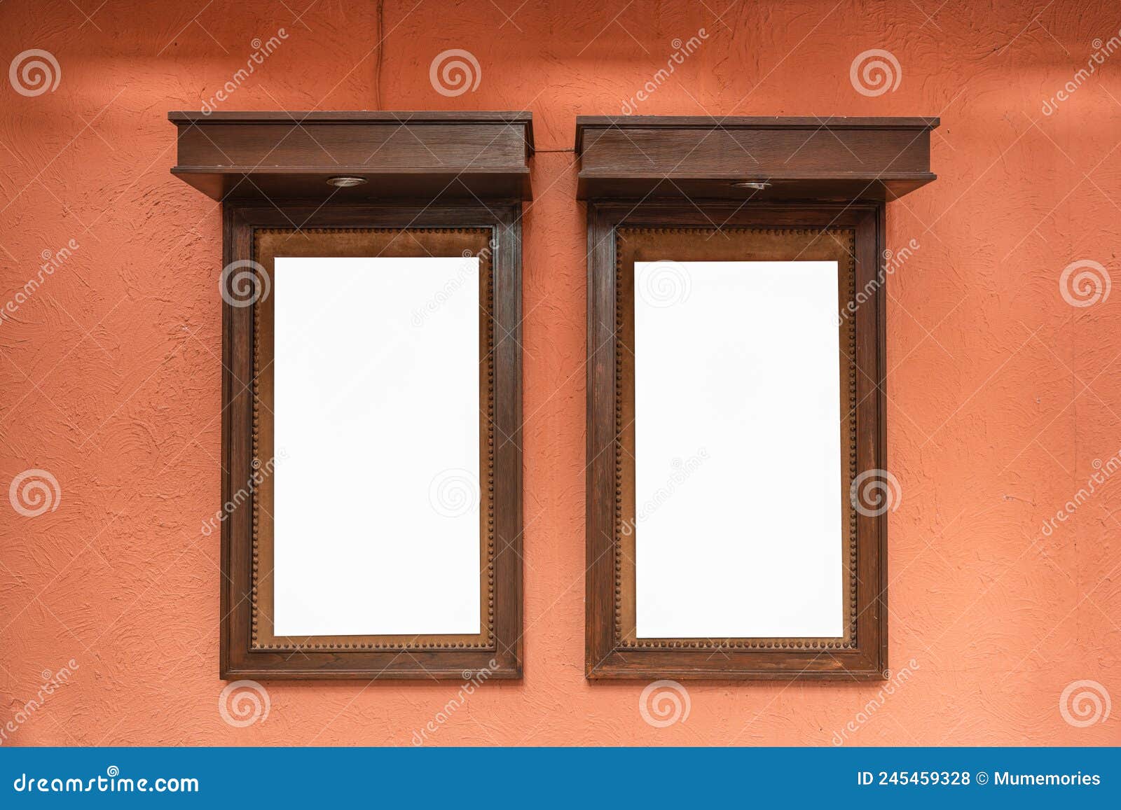 Empty Notice Signboard in Wooden Frame on Rough Soil Background Stock ...