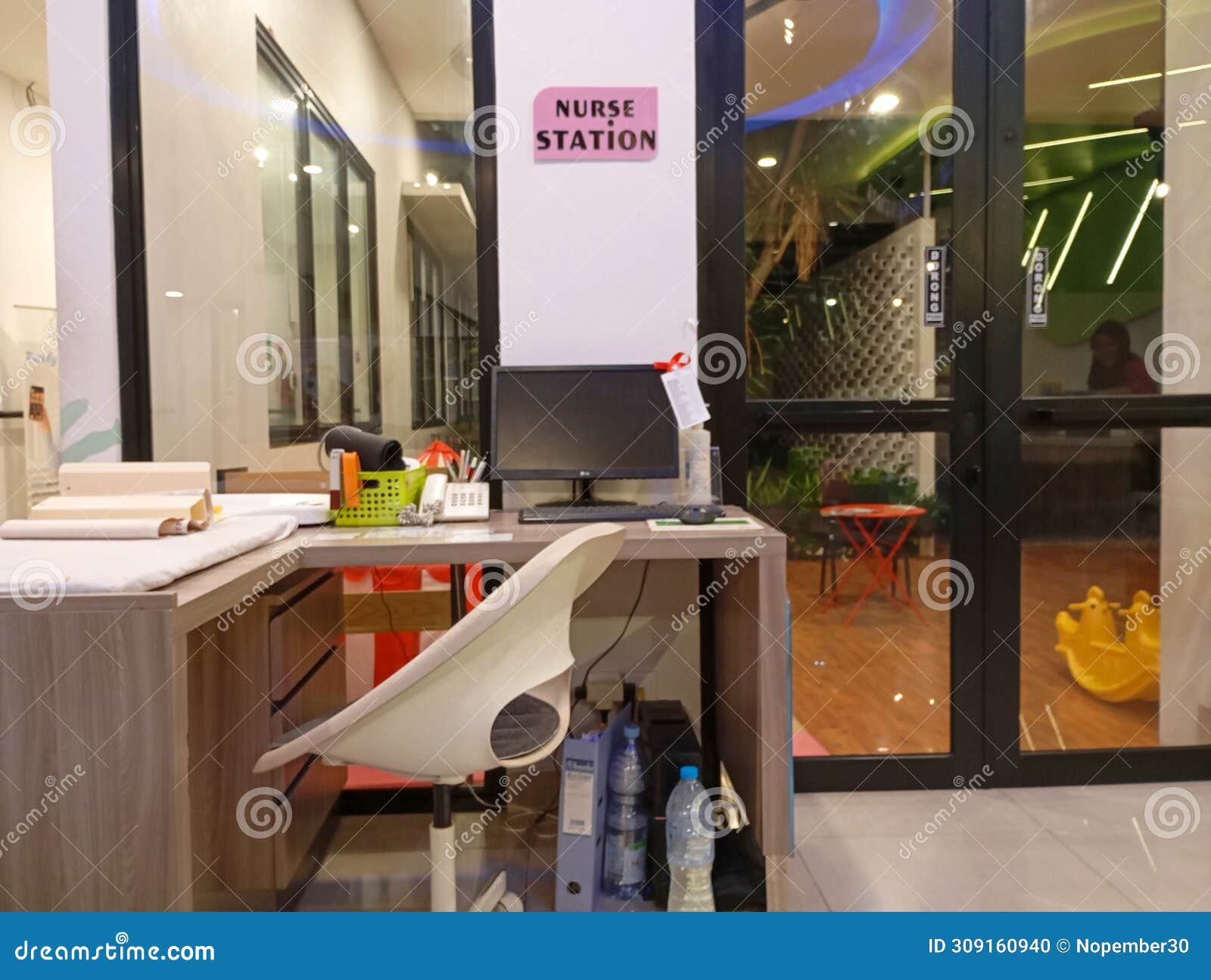 Empty nurse station stock photo. Image of medical, health - 309160940