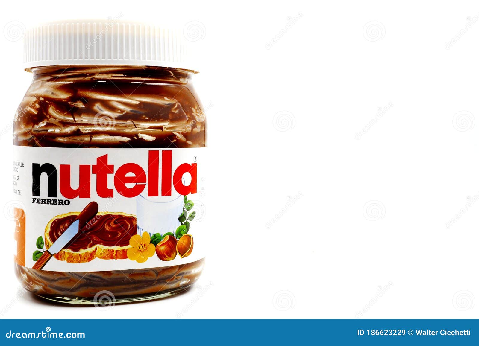 Empty NUTELLA Jar, Hazelnut Spread with Cocoa Produced by Ferrero ...