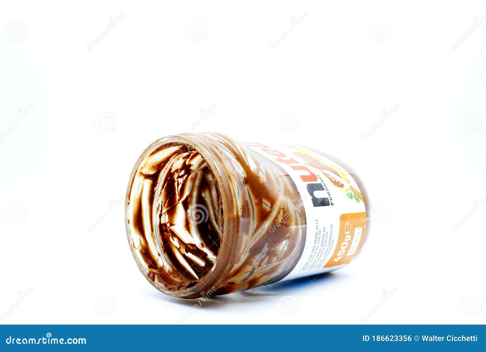 Empty NUTELLA Jar, Hazelnut Spread with Cocoa Produced by Ferrero ...