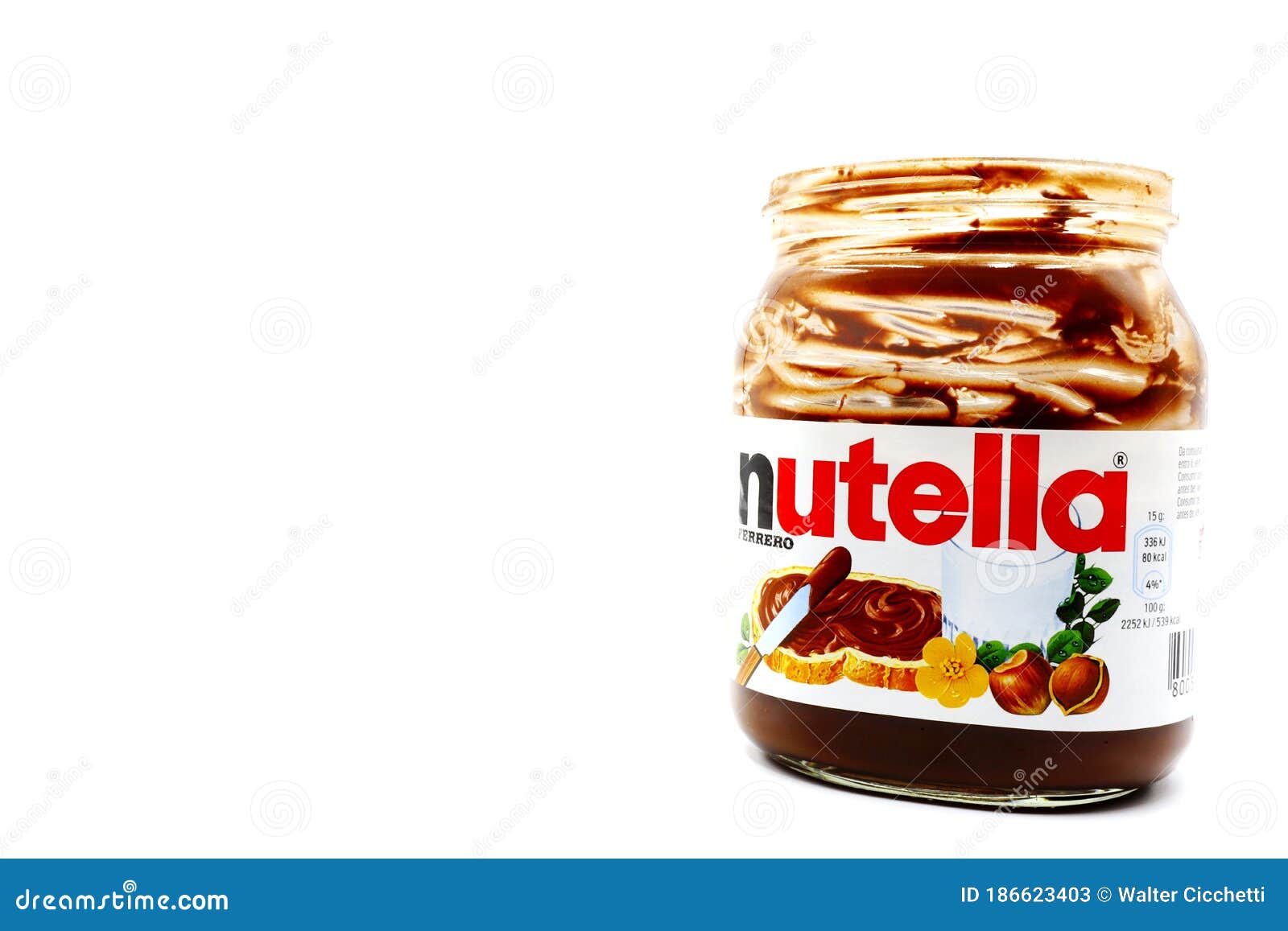 Empty NUTELLA Jar, Hazelnut Spread with Cocoa Produced by Ferrero ...