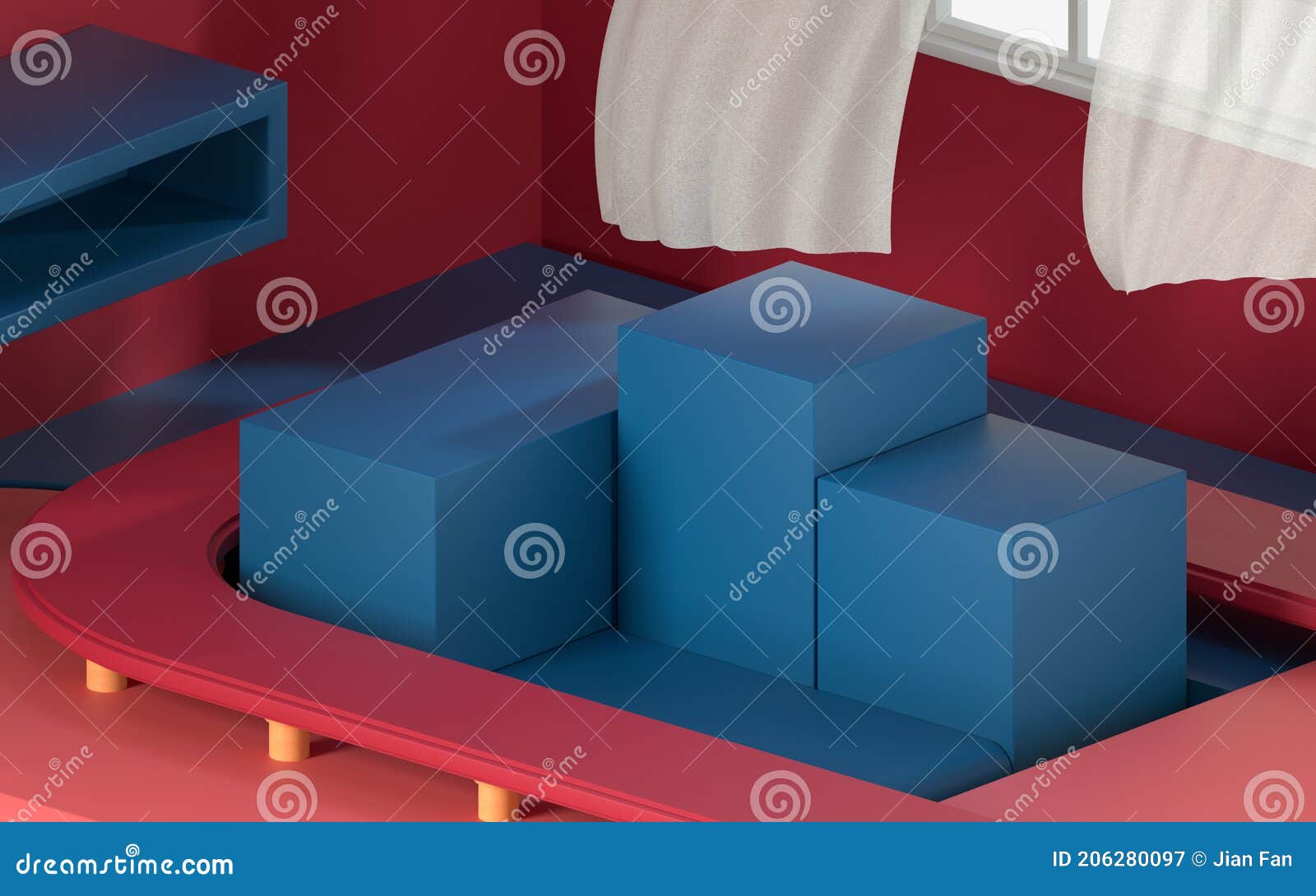 Empty Object Platform, Indoors Decoration, 3d Rendering Stock ...