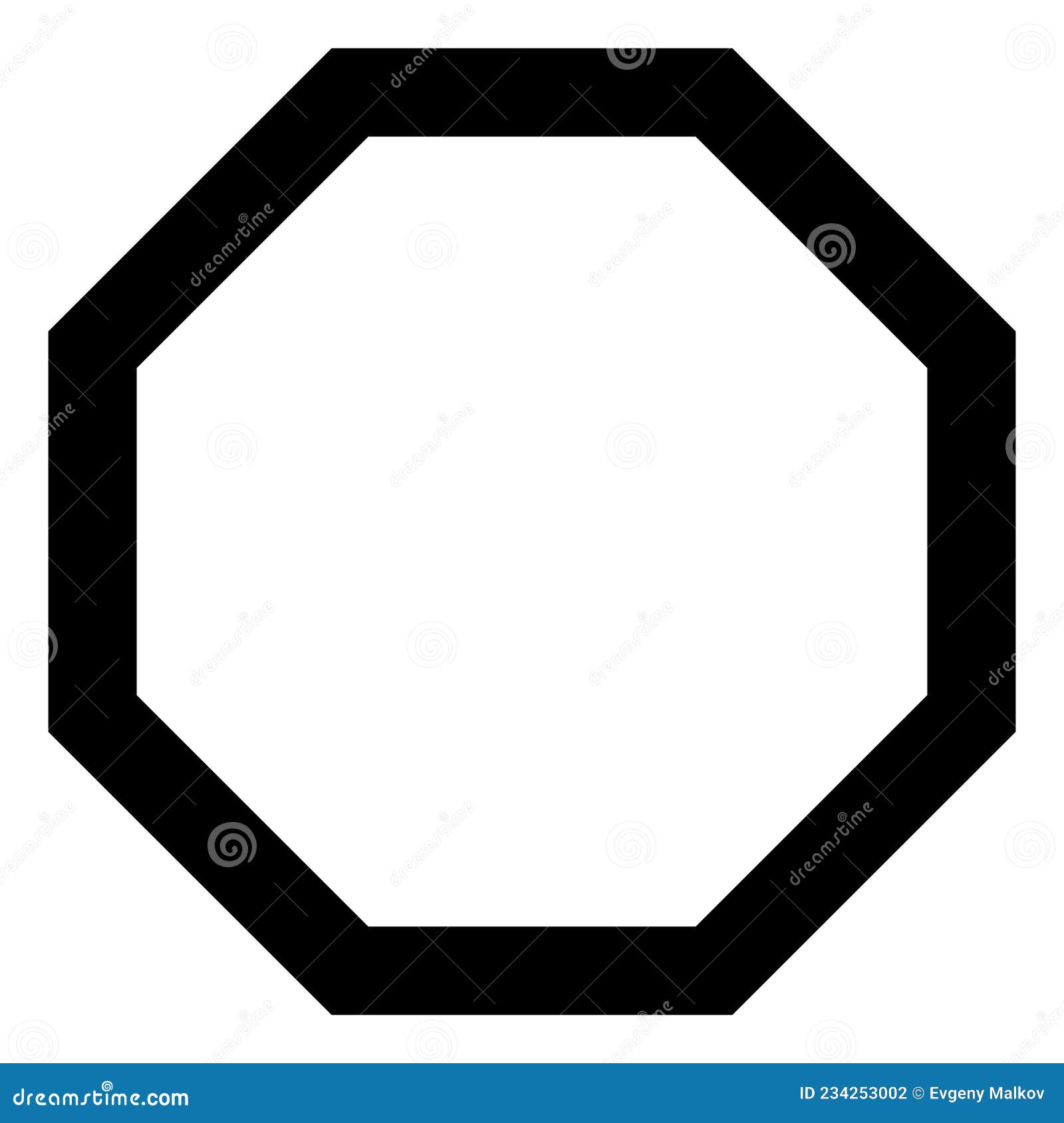 Raster Empty Octagon Icon Illustration Stock Illustration ...