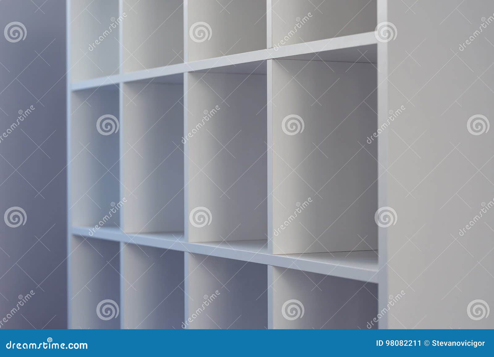 Empty Office or Bookcase Library Shelves Stock Image - Image of ...