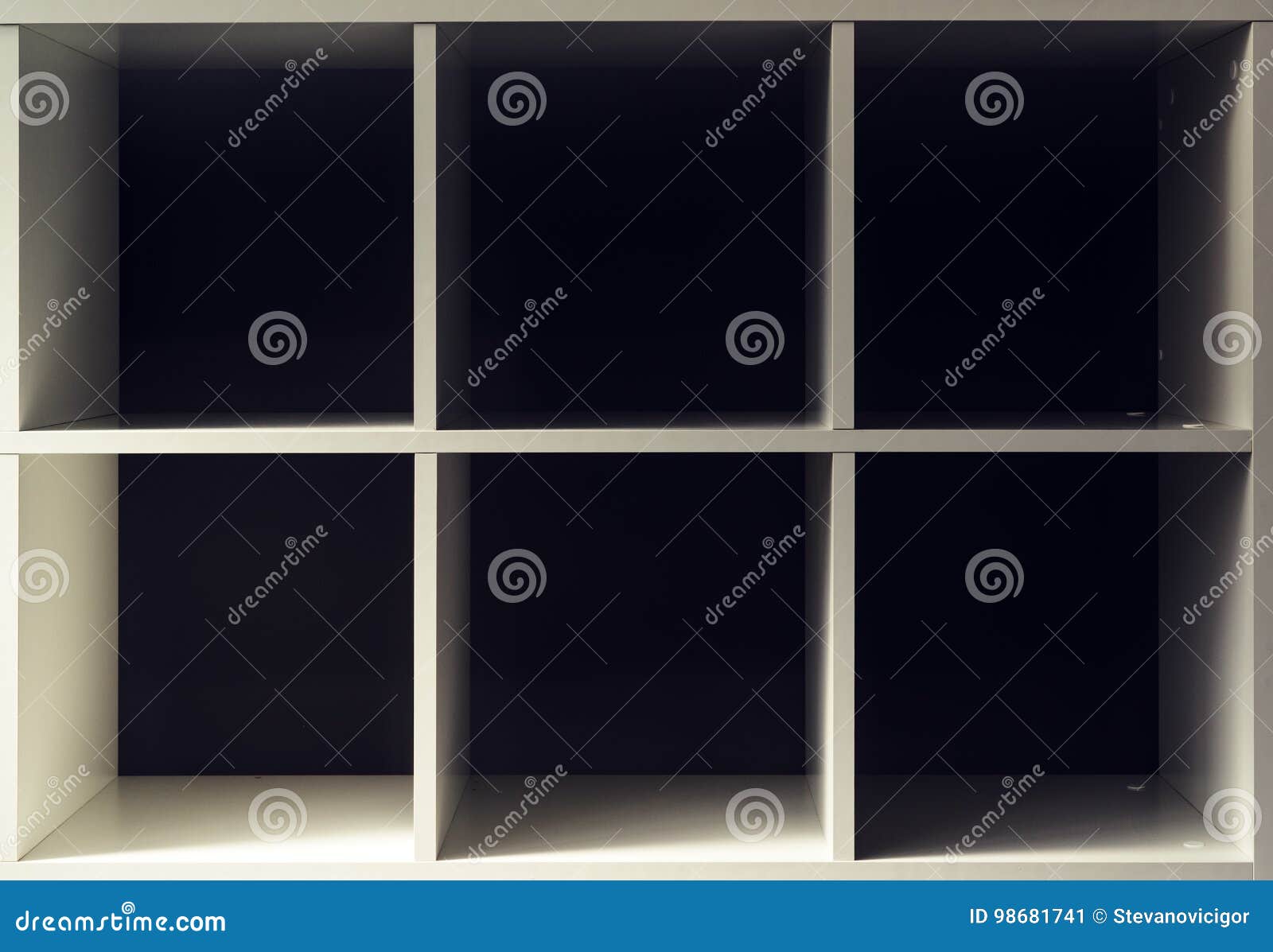 Empty Office or Bookcase Library Shelves Stock Image - Image of white ...