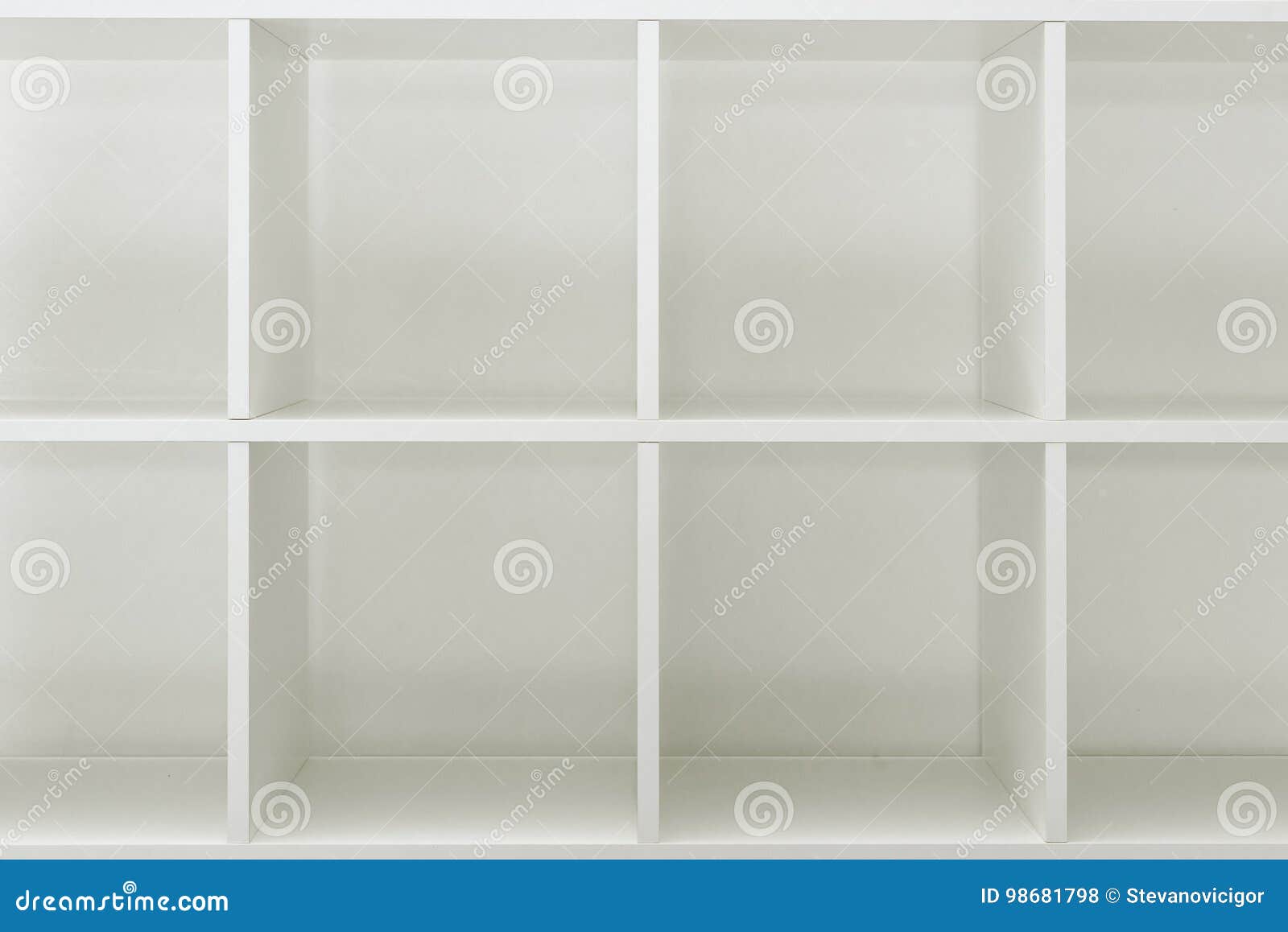 Empty Office or Bookcase Library Shelves Stock Photo - Image of white ...