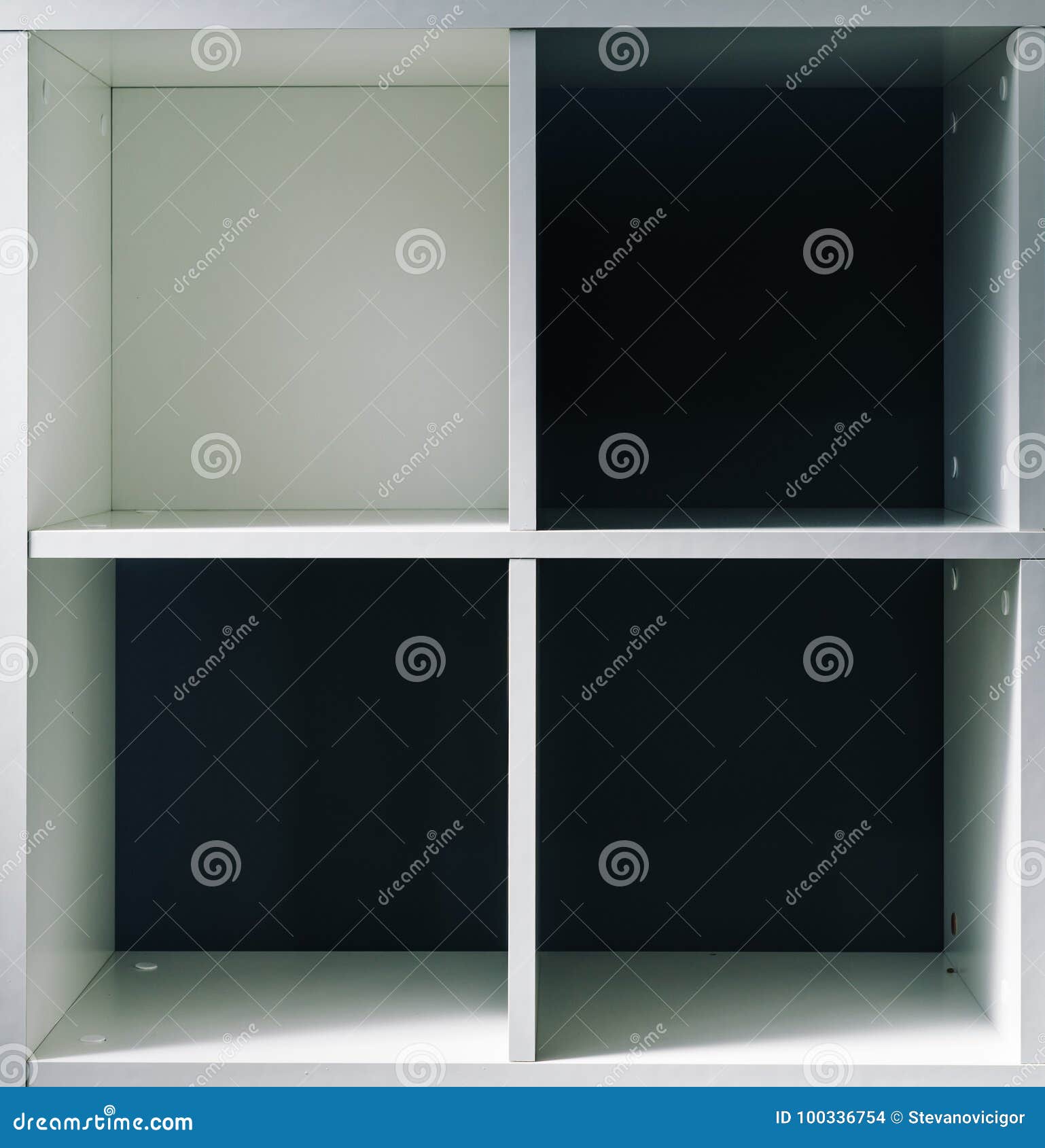 Empty Office or Bookcase Library Shelves Stock Photo - Image of ...