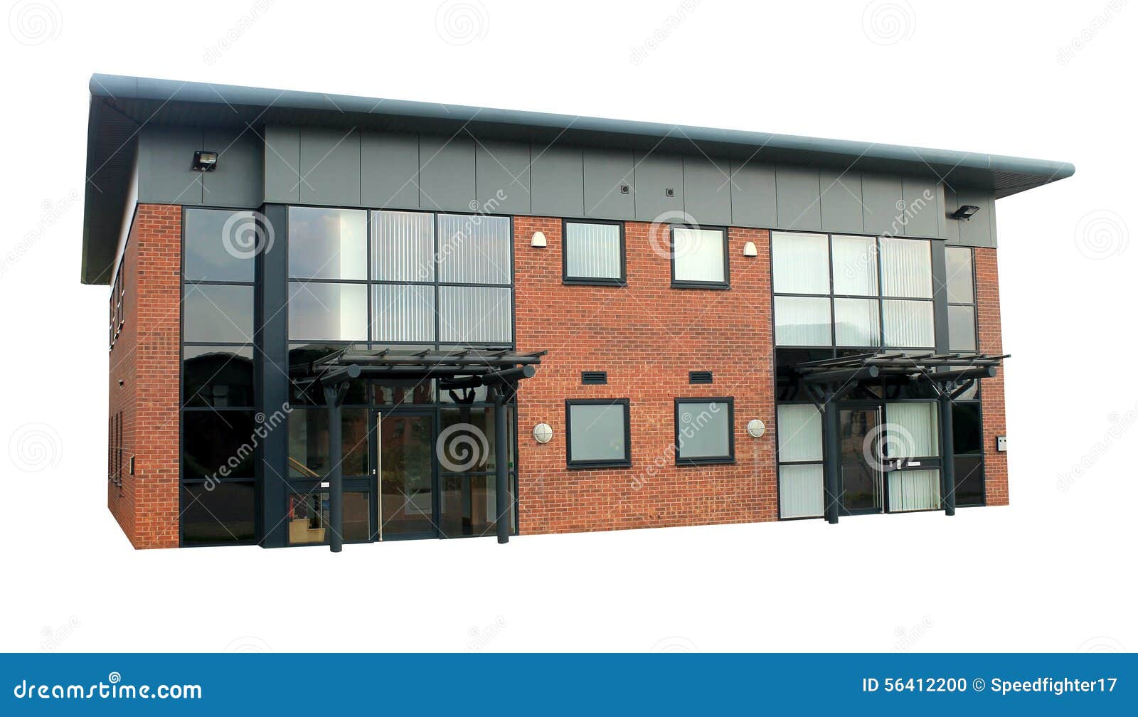 Empty Office Building on a Business Park Stock Photo - Image of blue ...