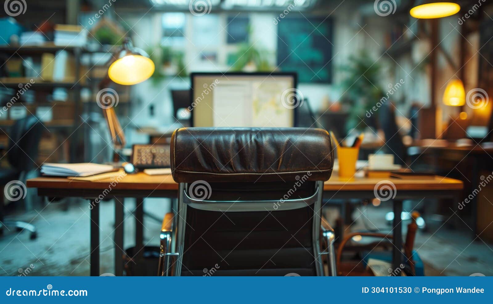 Empty Office Chair Workspace Layoffs Or Downsizing Stock Photography ...