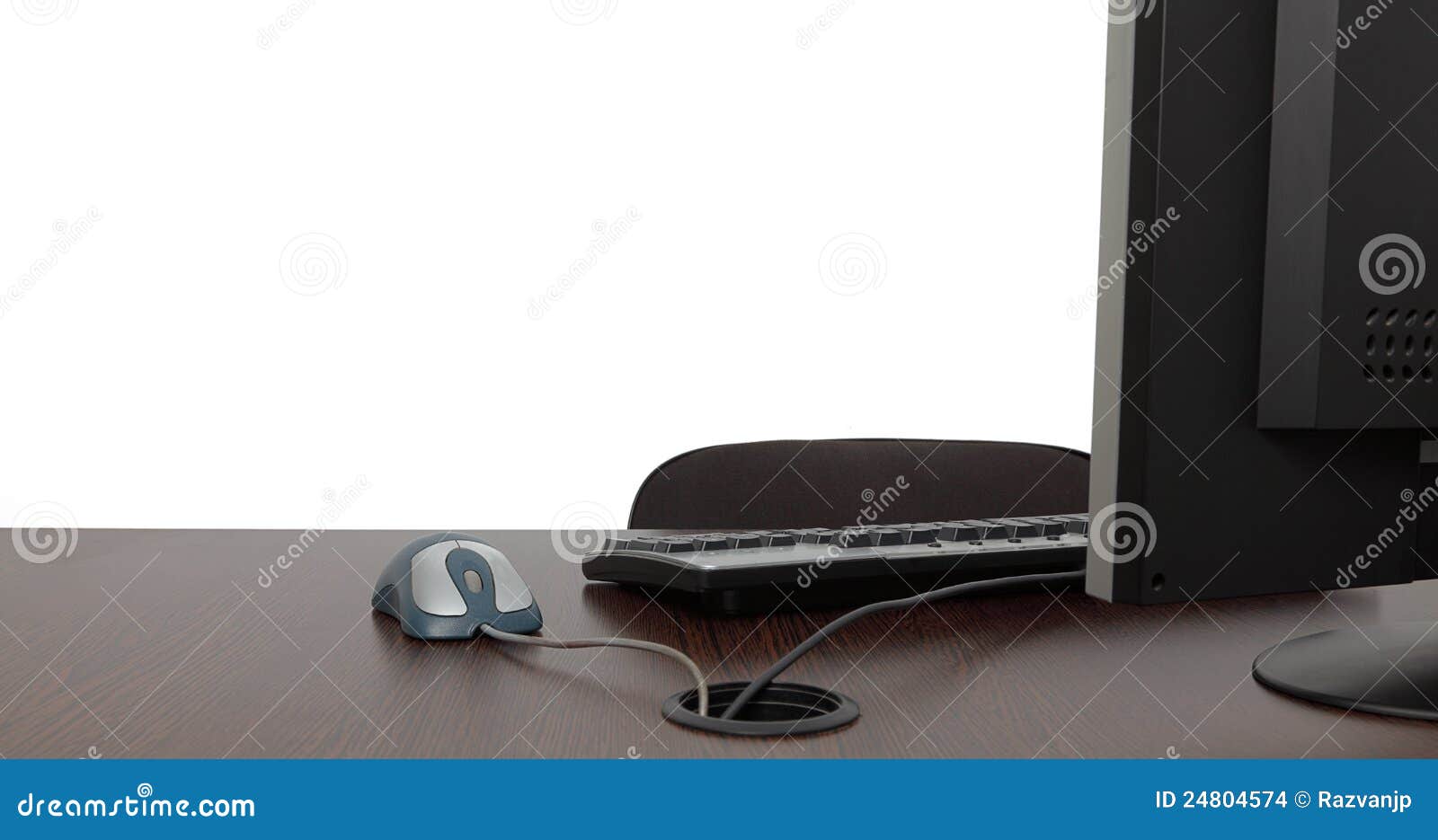 Empty office desk stock photo. Image of technology, white - 24804574