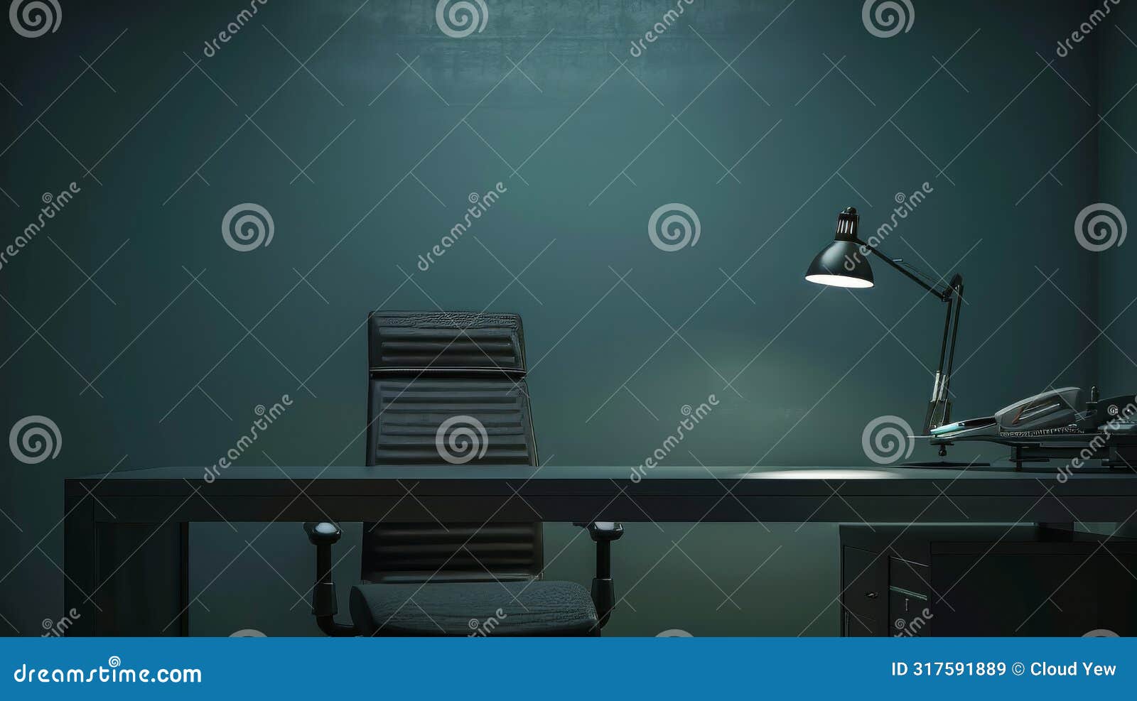Empty Office Desk with Space for Custom Text or Logo Stock Illustration ...