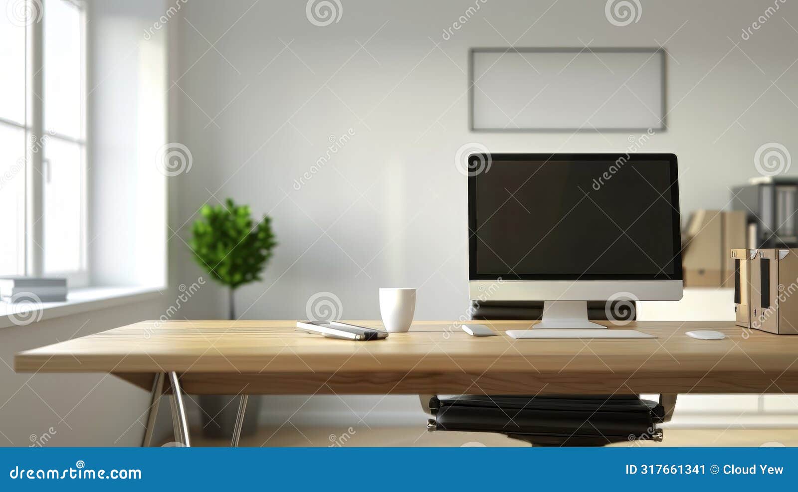 Empty Office Desk with Space for Custom Text or Logo Stock Illustration ... Empty Office Desk with Space for Custom Text or Logo Stock Illustration ...