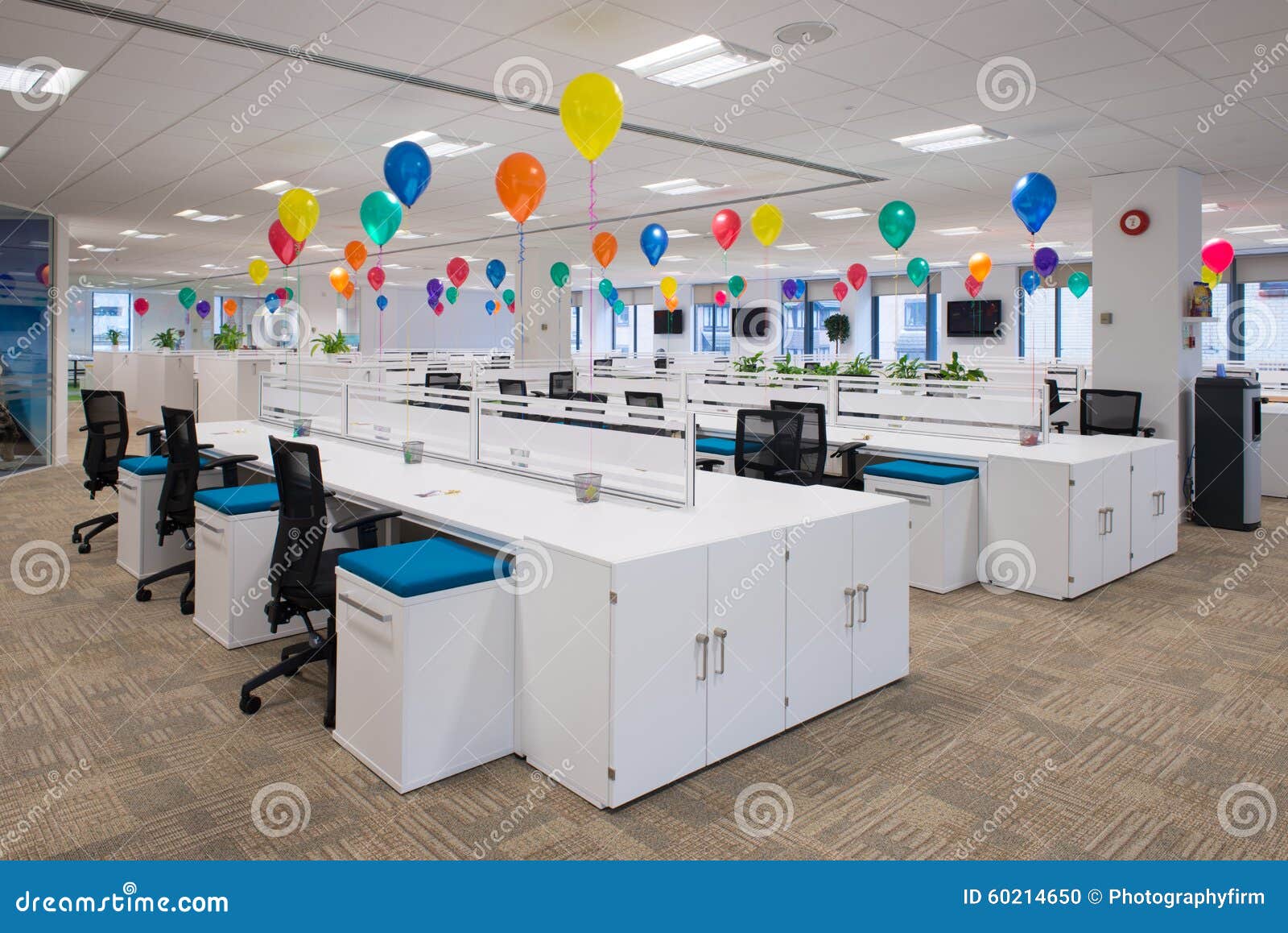 Empty Office Filled with Balloons Stock Photo - Image of room, desking ... Empty Office Filled with Balloons Stock Photo - Image of room, desking ...