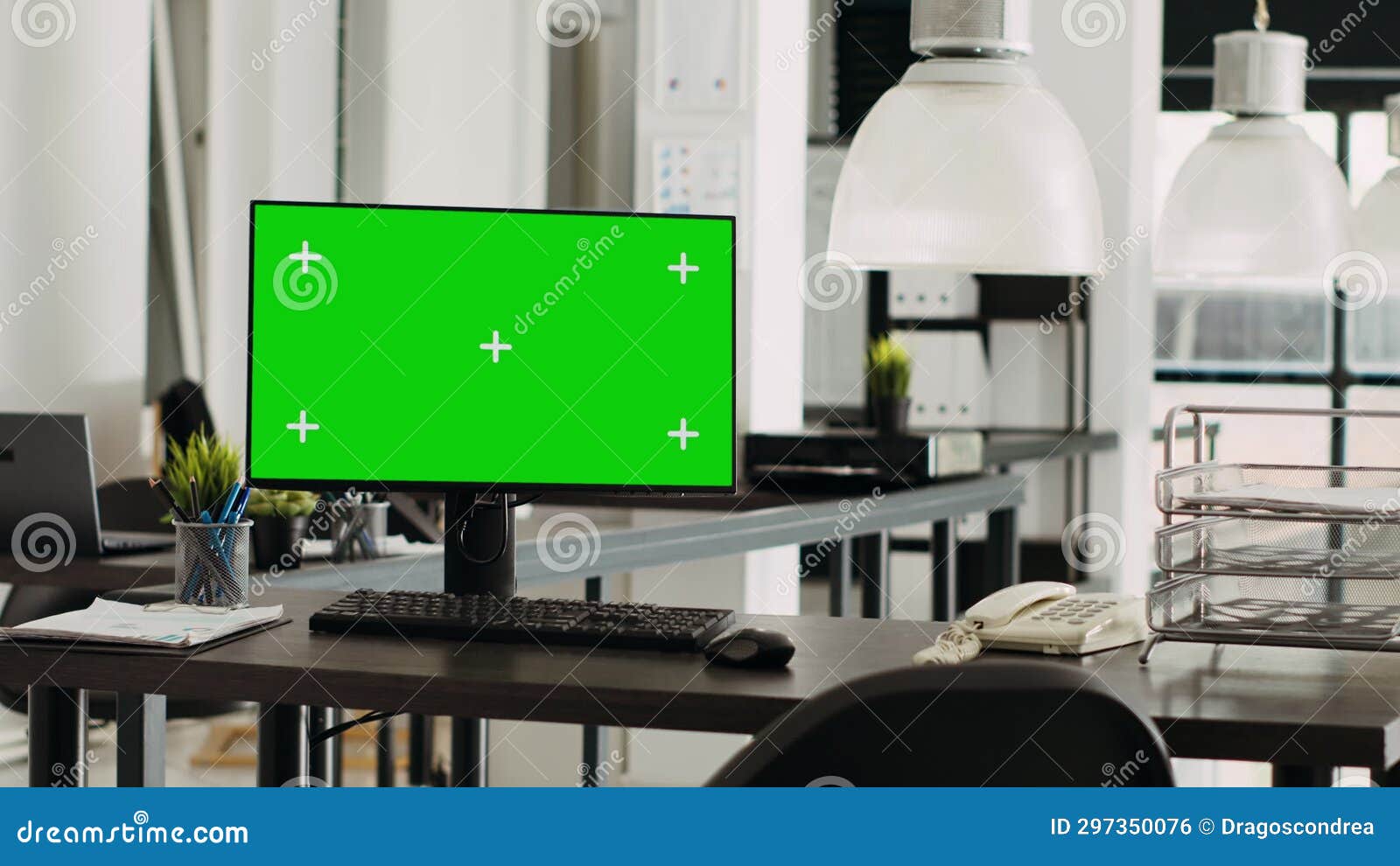 Empty Office with Greenscreen on Display Stock Footage - Video of ...