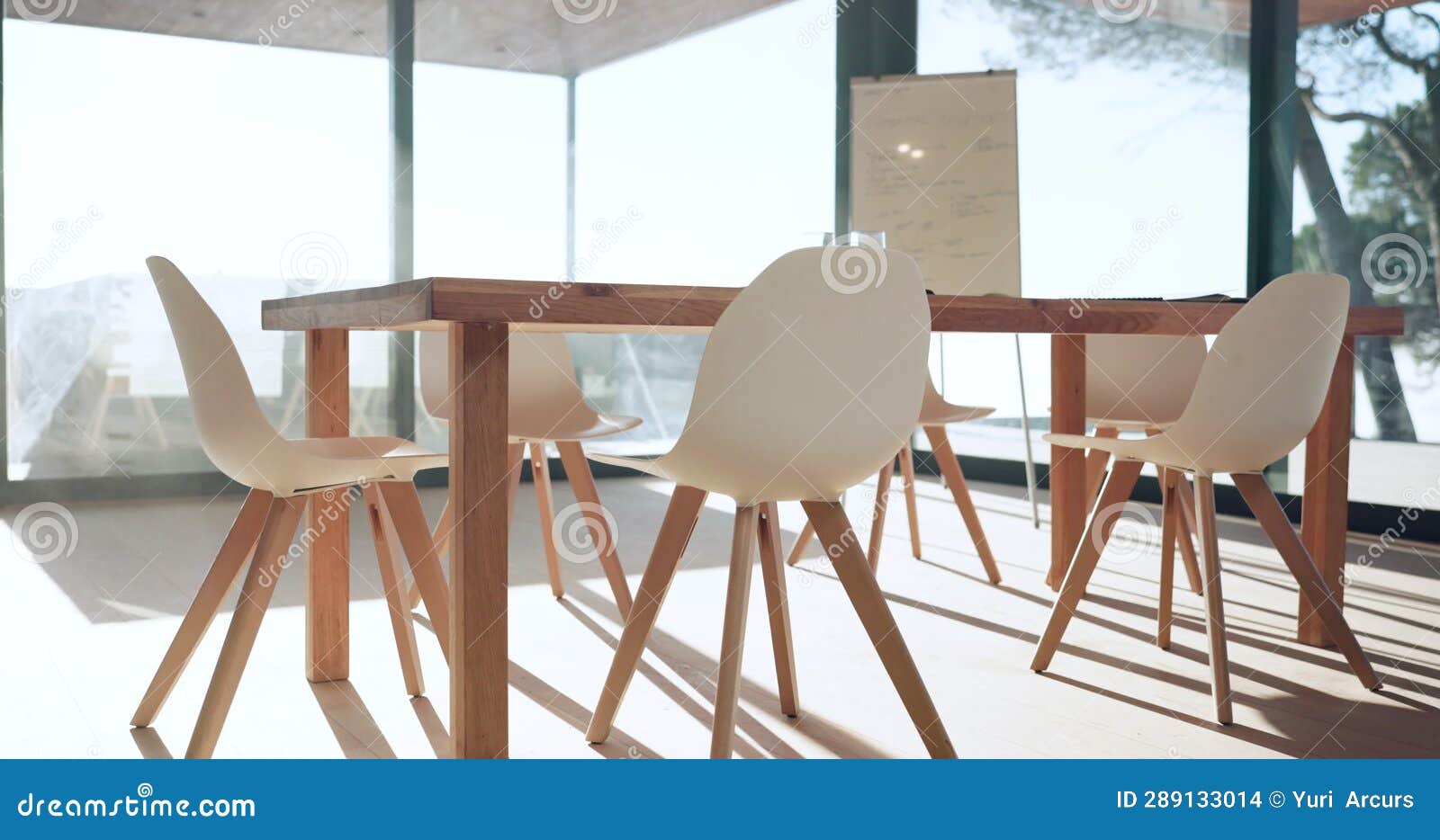 Empty Office, Interior and Table with Chairs in Workplace, Company or ...