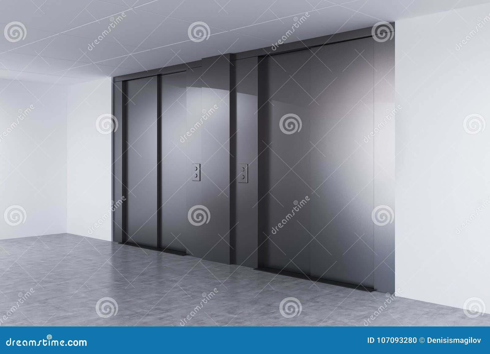 Empty elevator hall stock illustration. Illustration of frame - 107093280