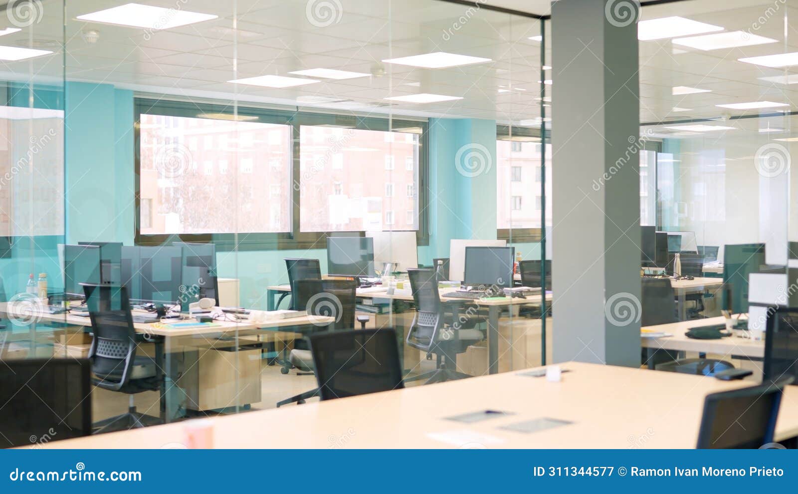 Empty Office with Lots of Space and Light Stock Illustration ...