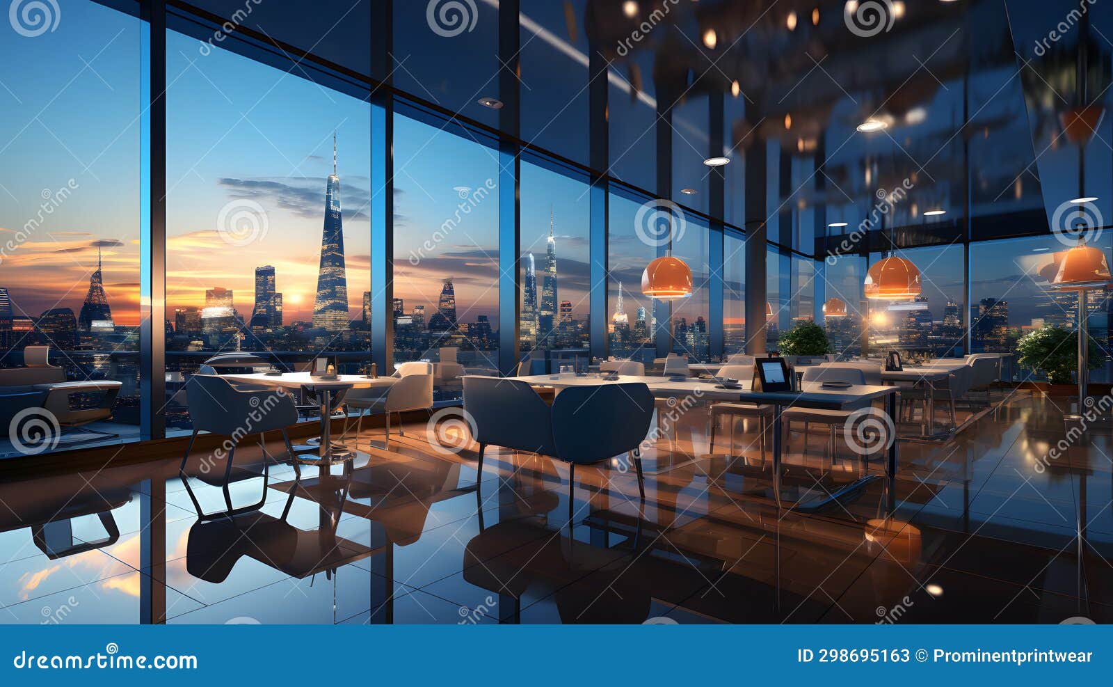 Empty Office Open Space Interior. Business Conference Background during ...